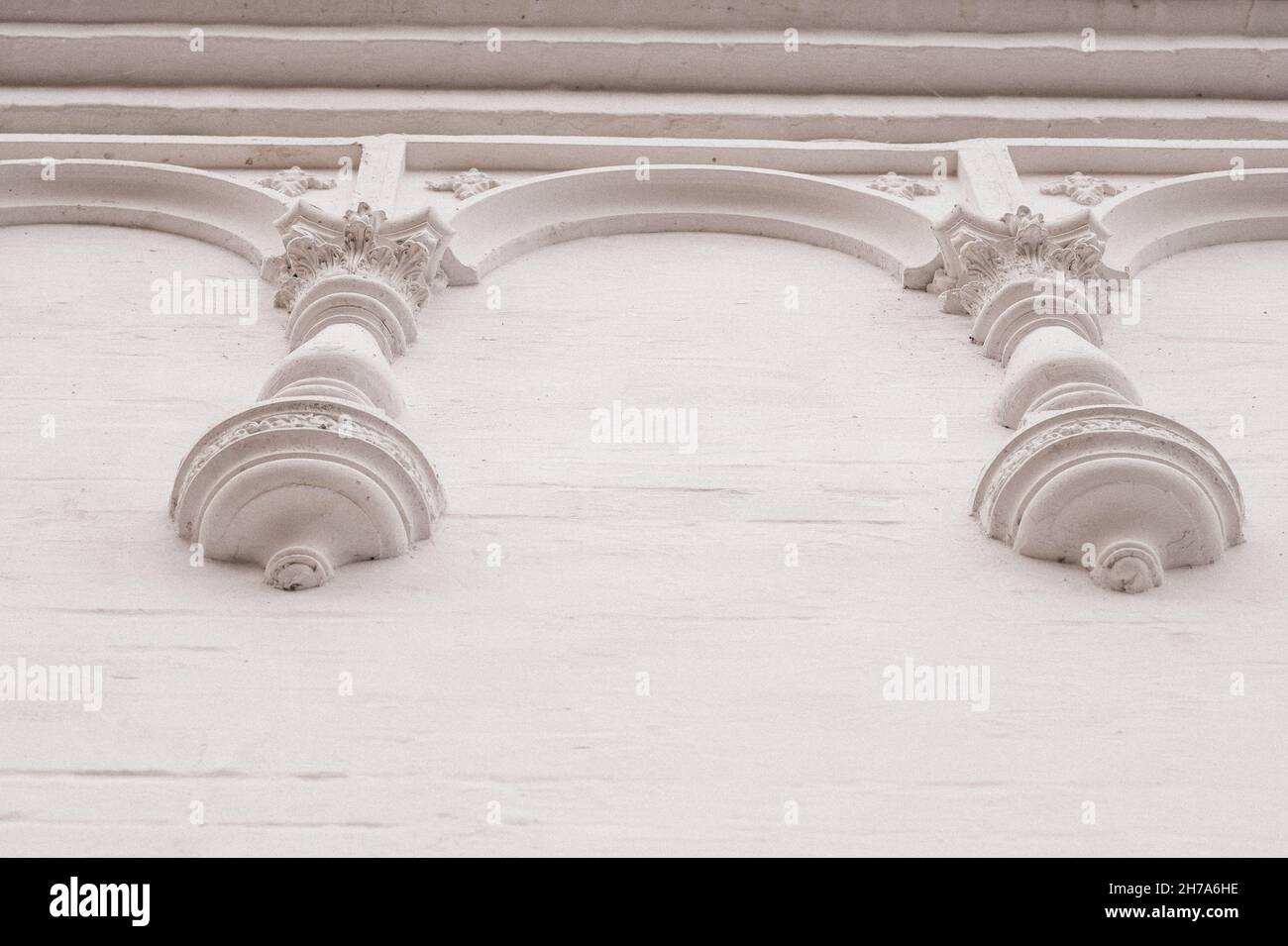 Elements of architectural decorations of buildings, gypsum stucco, wall ...