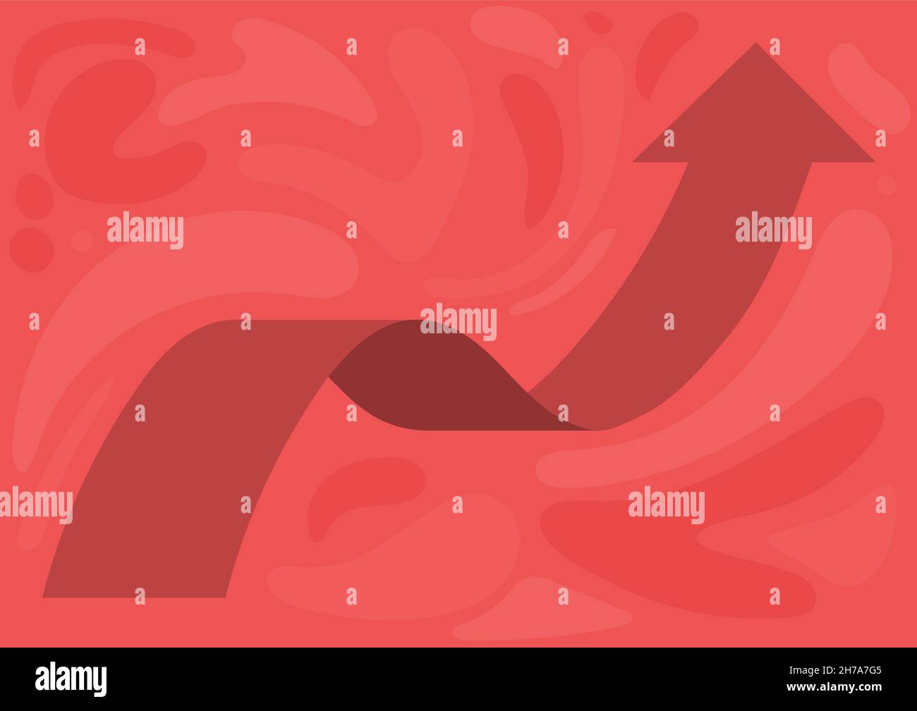 Illustration Of A Big Long Arrow Floating Smoothly Towards The Sky High ...