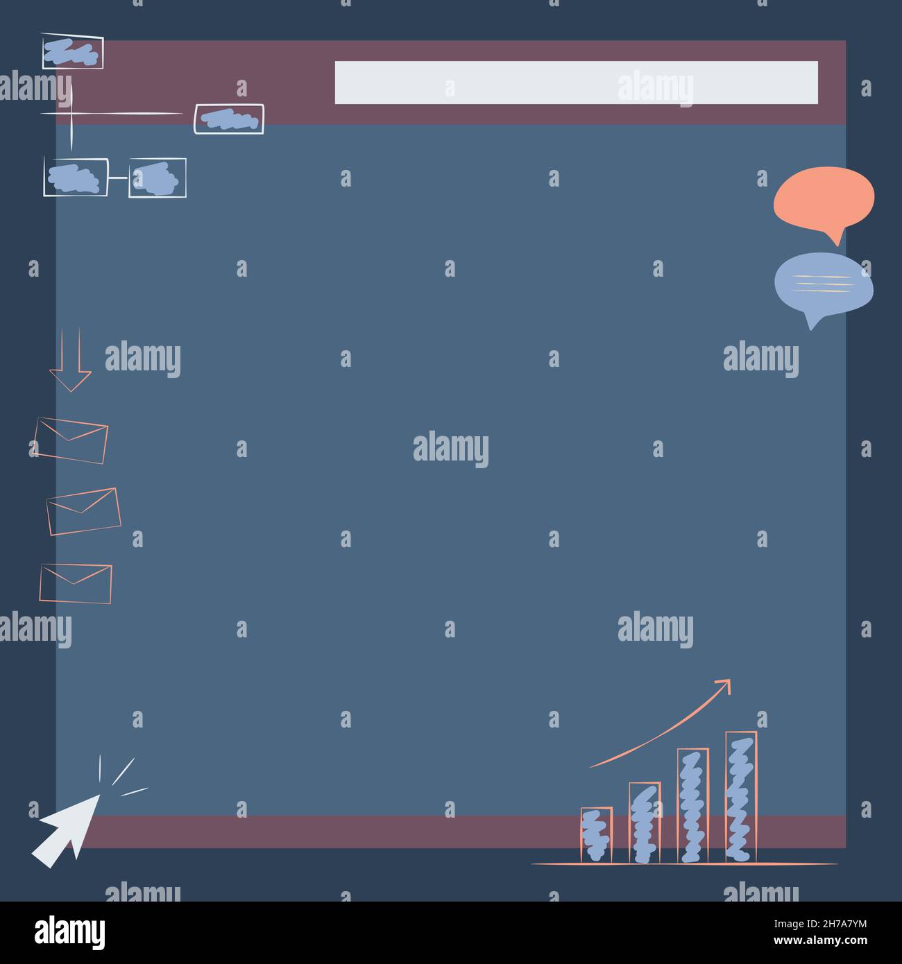 Illustration Of Large Board Receiving New Messages Emails And Searching ...
