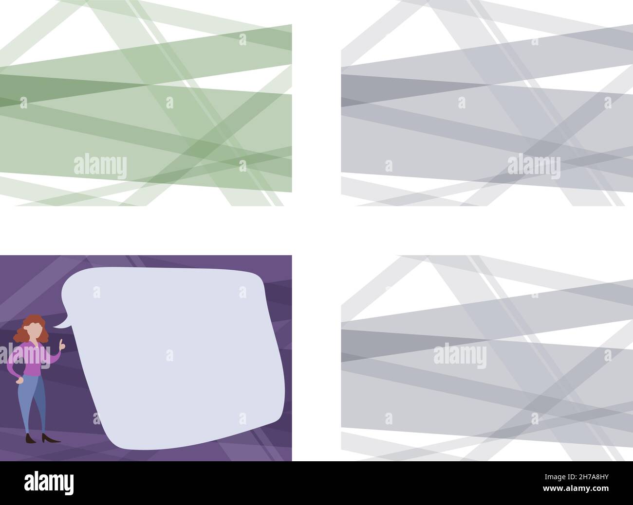 Illustration Of Woman Speaking In A Big Blank Chat Cloud Discussing New ...