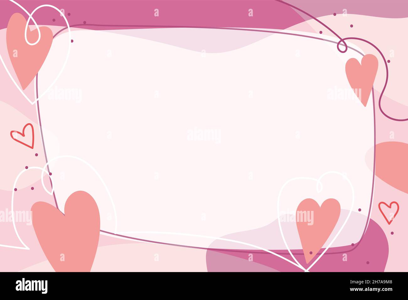 Text Frame Surrounded With Assorted Flowers Hearts And Leaves ...