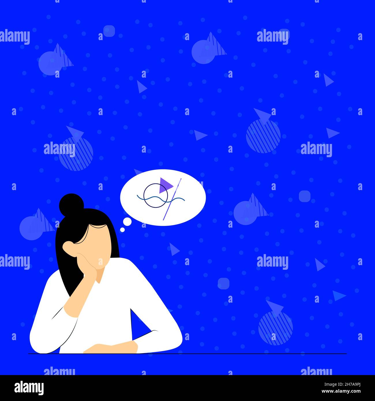 Illustration Of Lady Thinking Deeply Alone For New Amazing Tactical ...