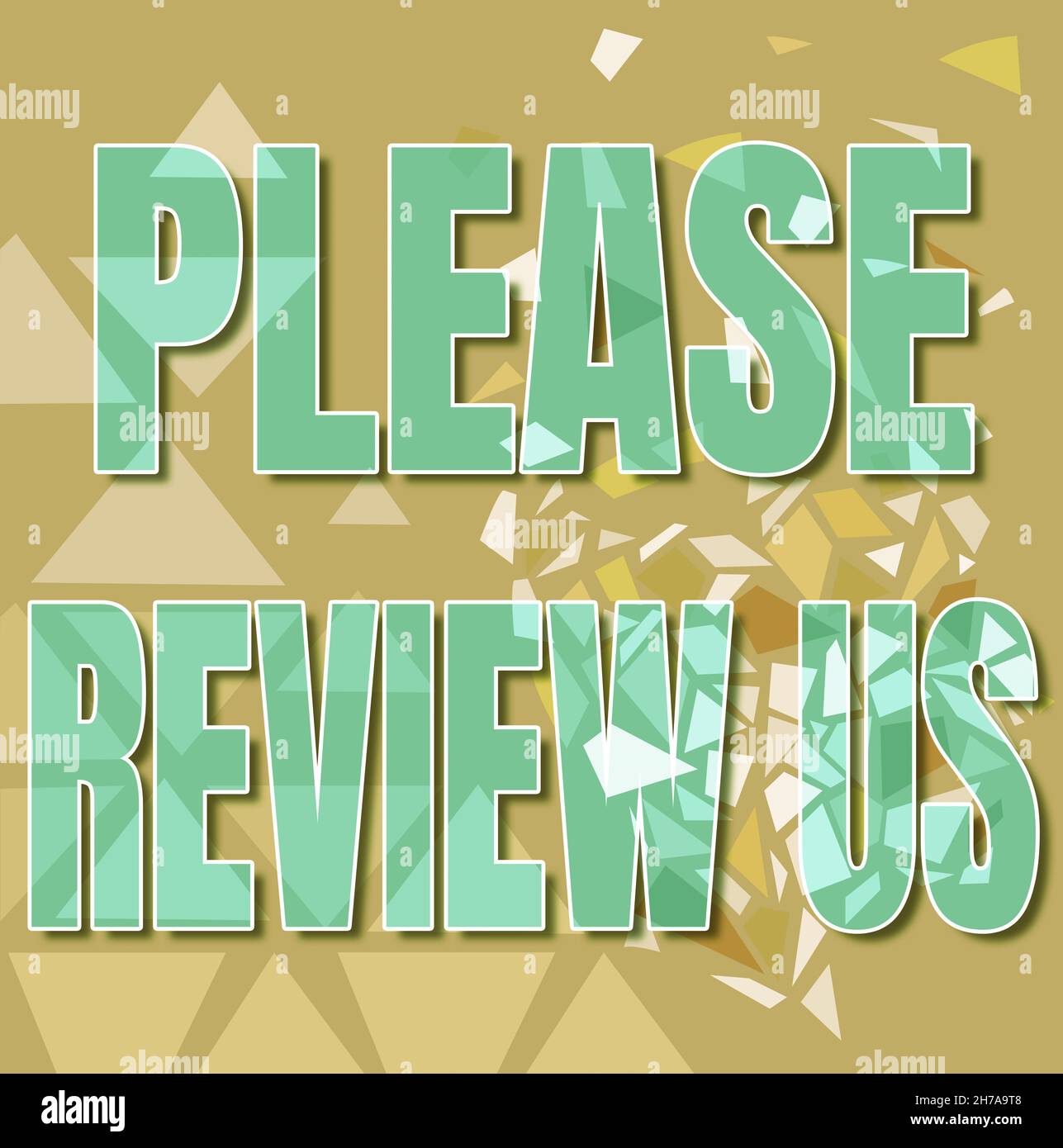 Hand writing sign Please Review Us. Business idea situation or system ...