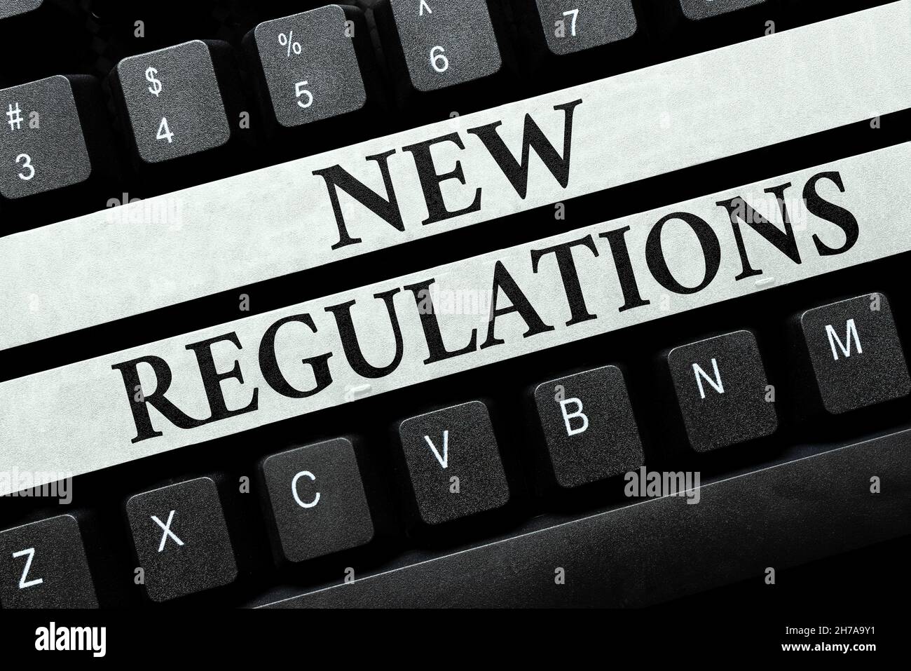 Hand writing sign New Regulations. Conceptual photo rules made ...