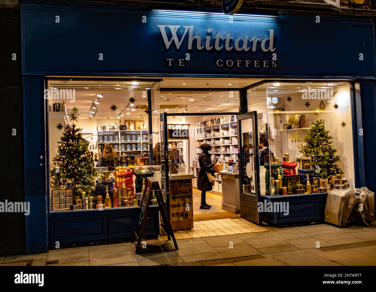 The exterior of Whittard Tea & Coffee shop in the city of Cambridge ...