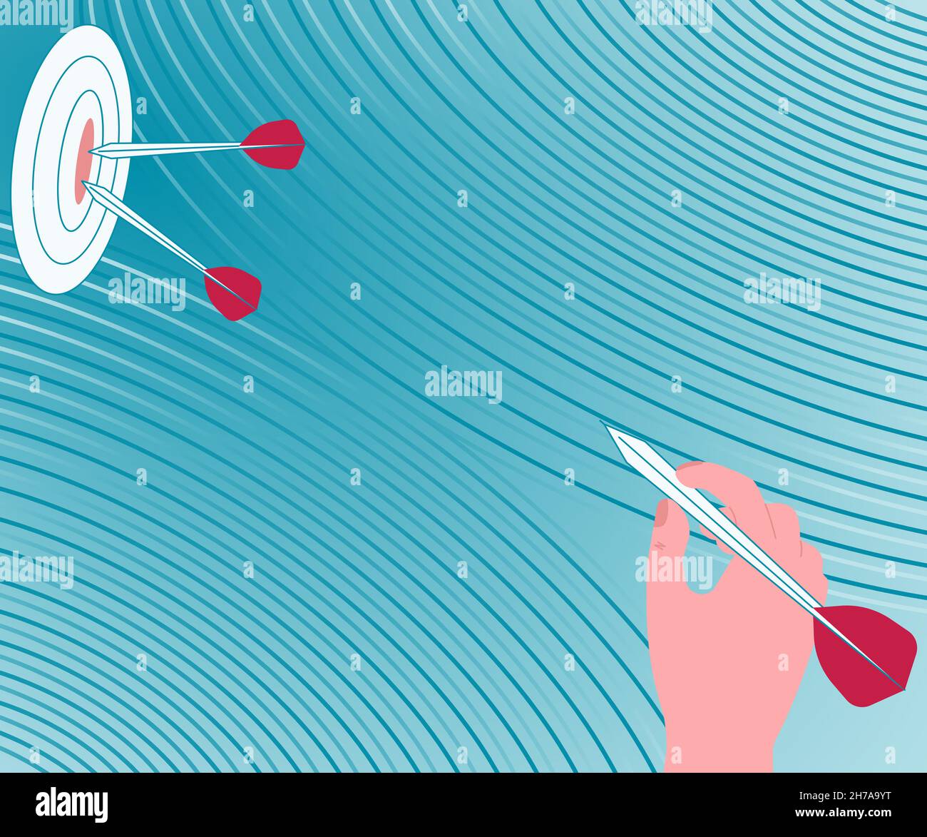 Presenting Message Hitting Target Concept, Abstract Announcing Goal ...
