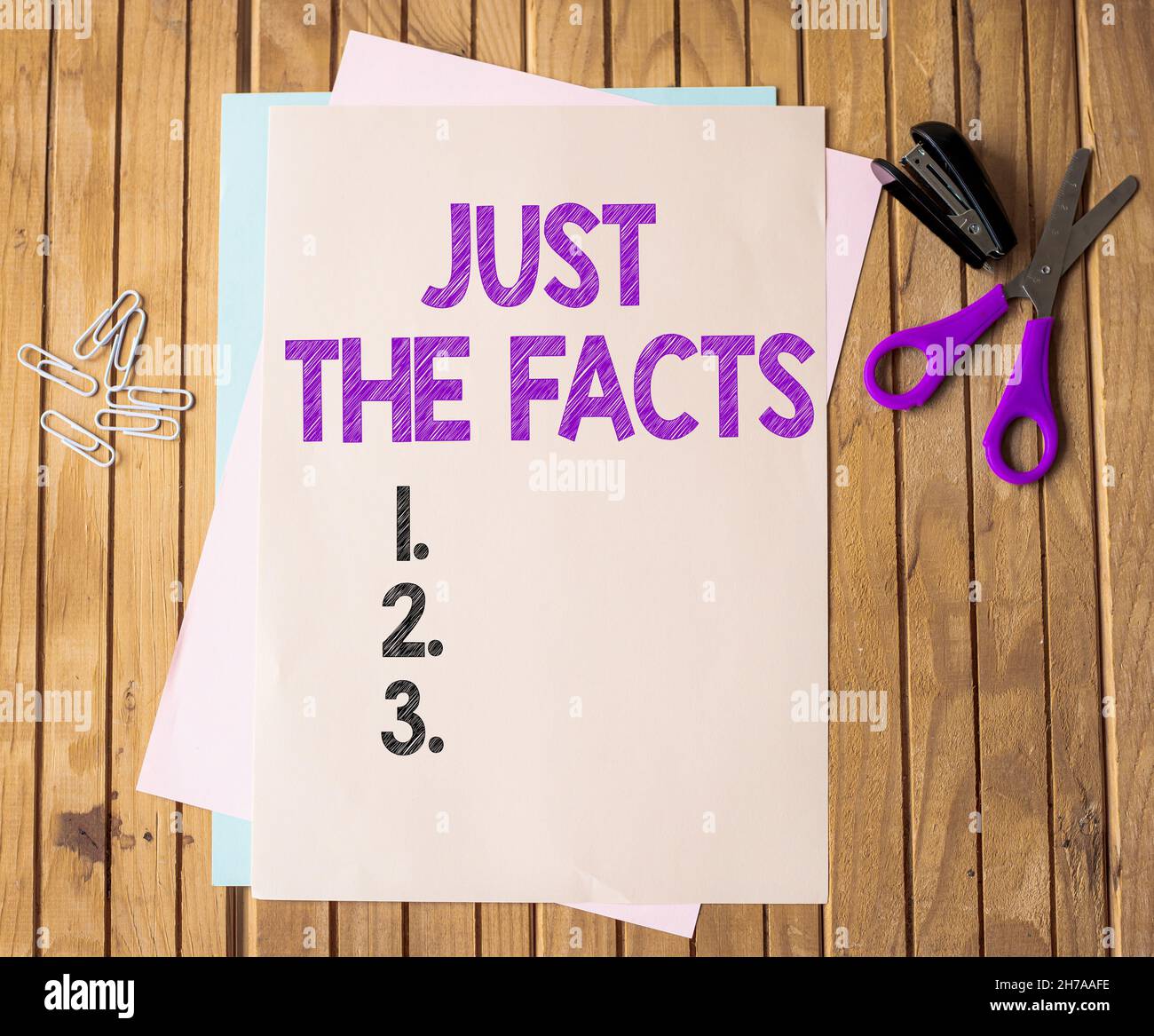 Conceptual display Just The Facts. Business idea to have the correct ...