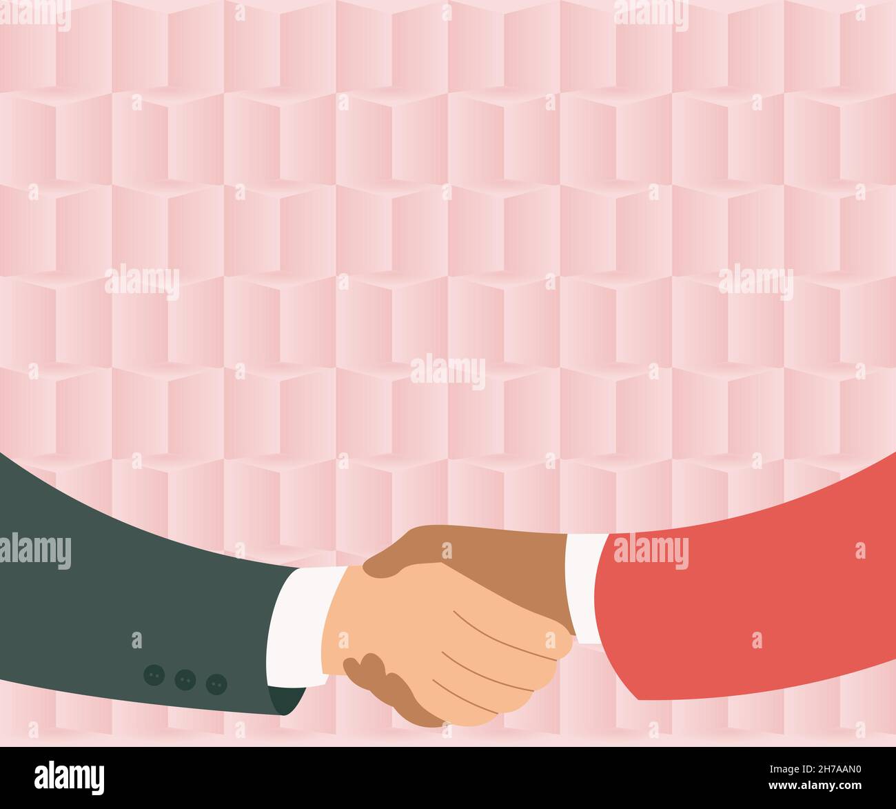 Two Men Drawing With Paper Background Shake Hands Presenting Agreement ...