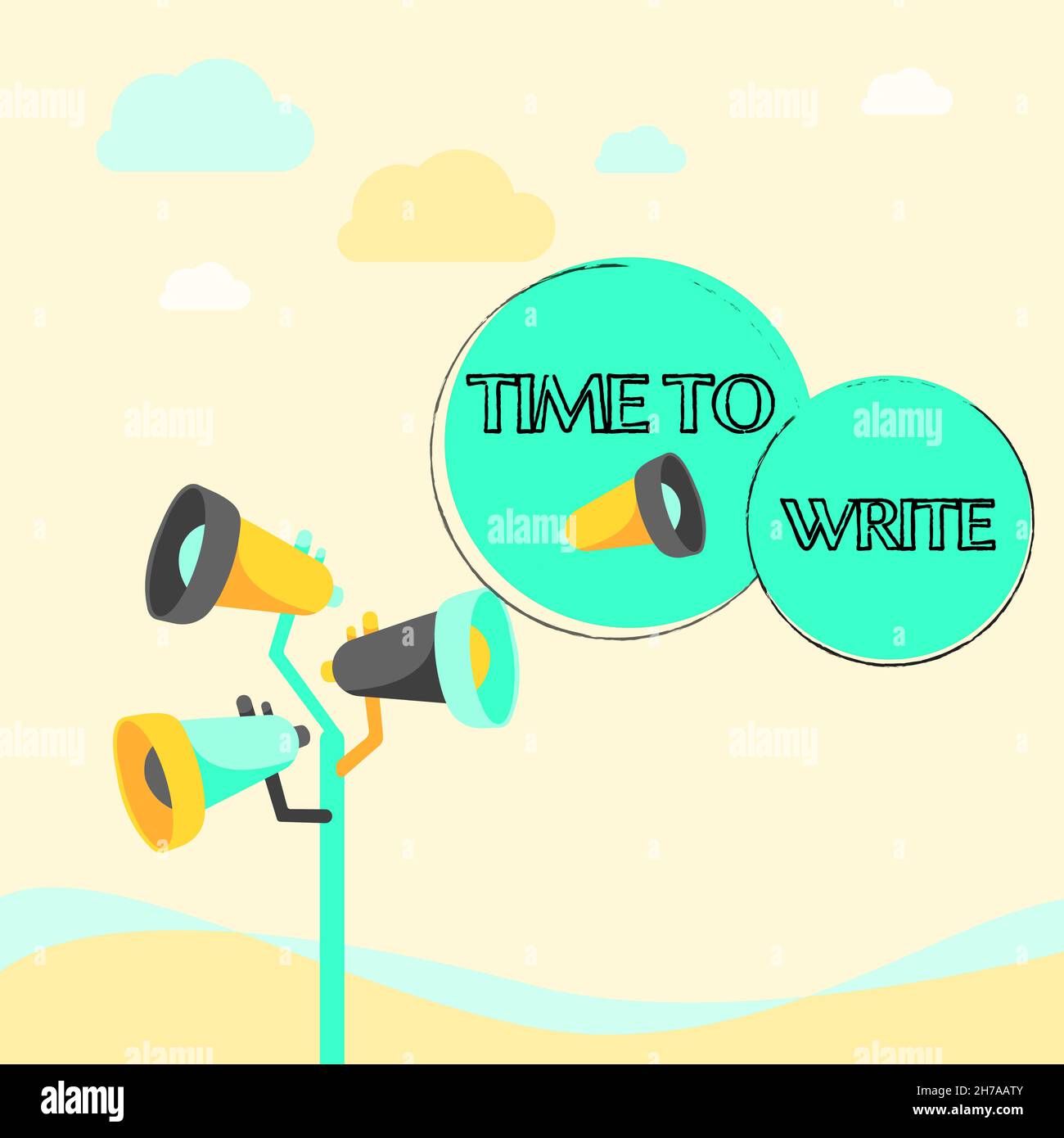 Text sign showing Time To Write. Business approach to record something ...
