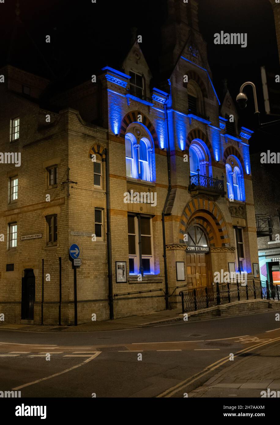 The exterior of the Cambridge Corn Exchange captured early evening ...