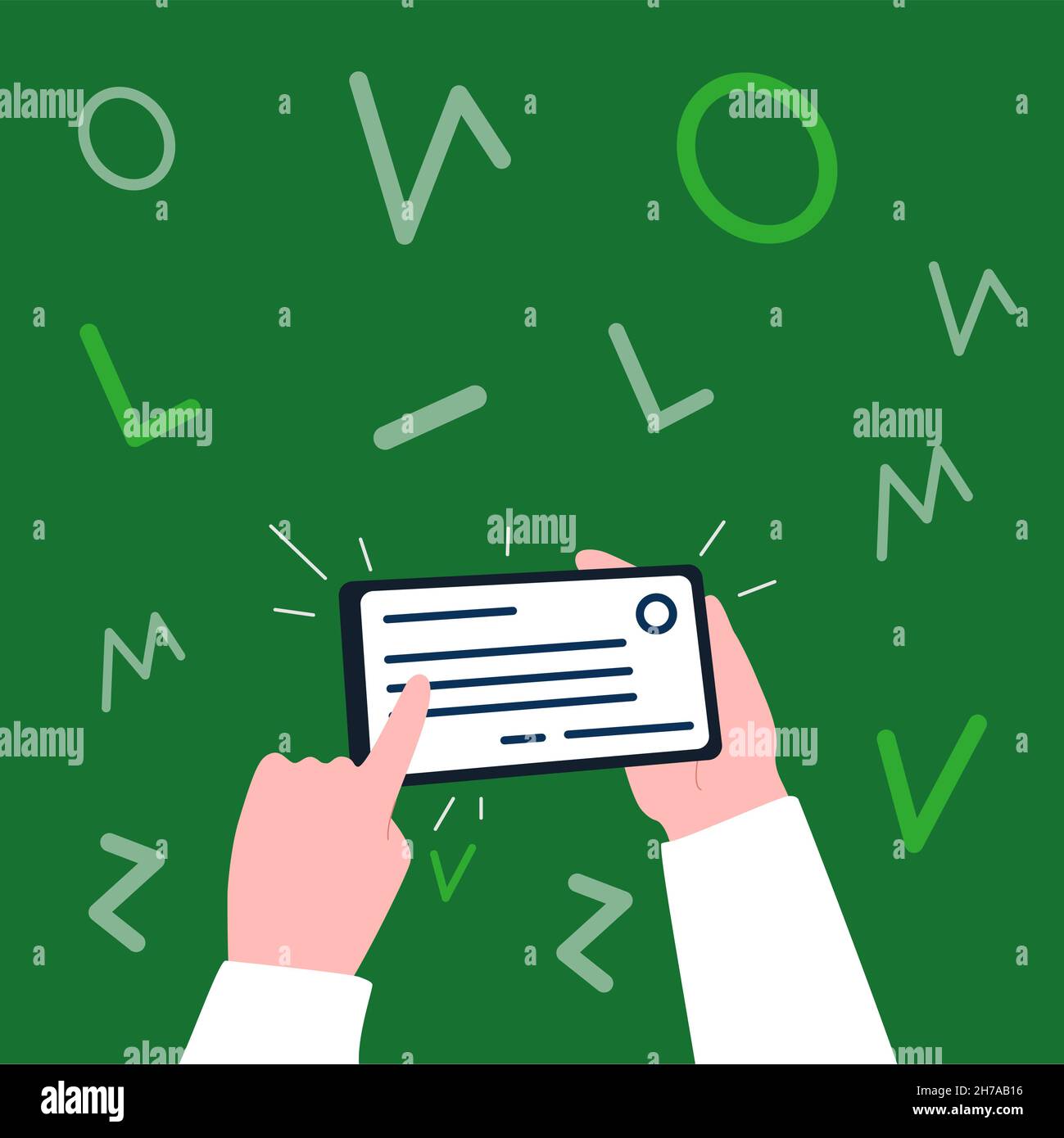 Illustration Of A Hand Holding Important Identification Card Softly Pointing To It. Palm Line ...