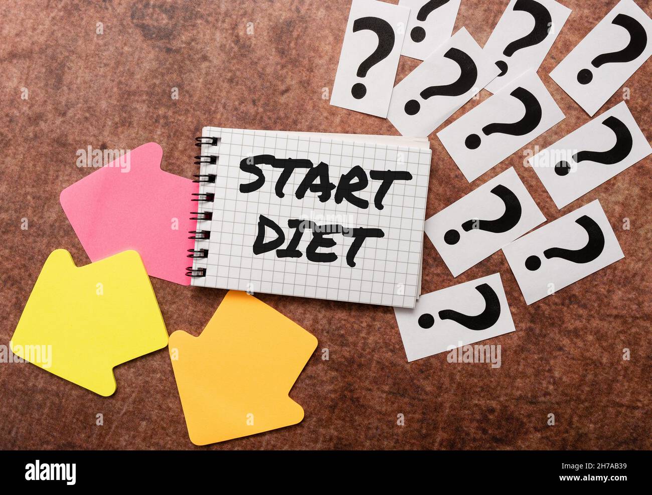 Text caption presenting Start Diet. Business approach special course ...