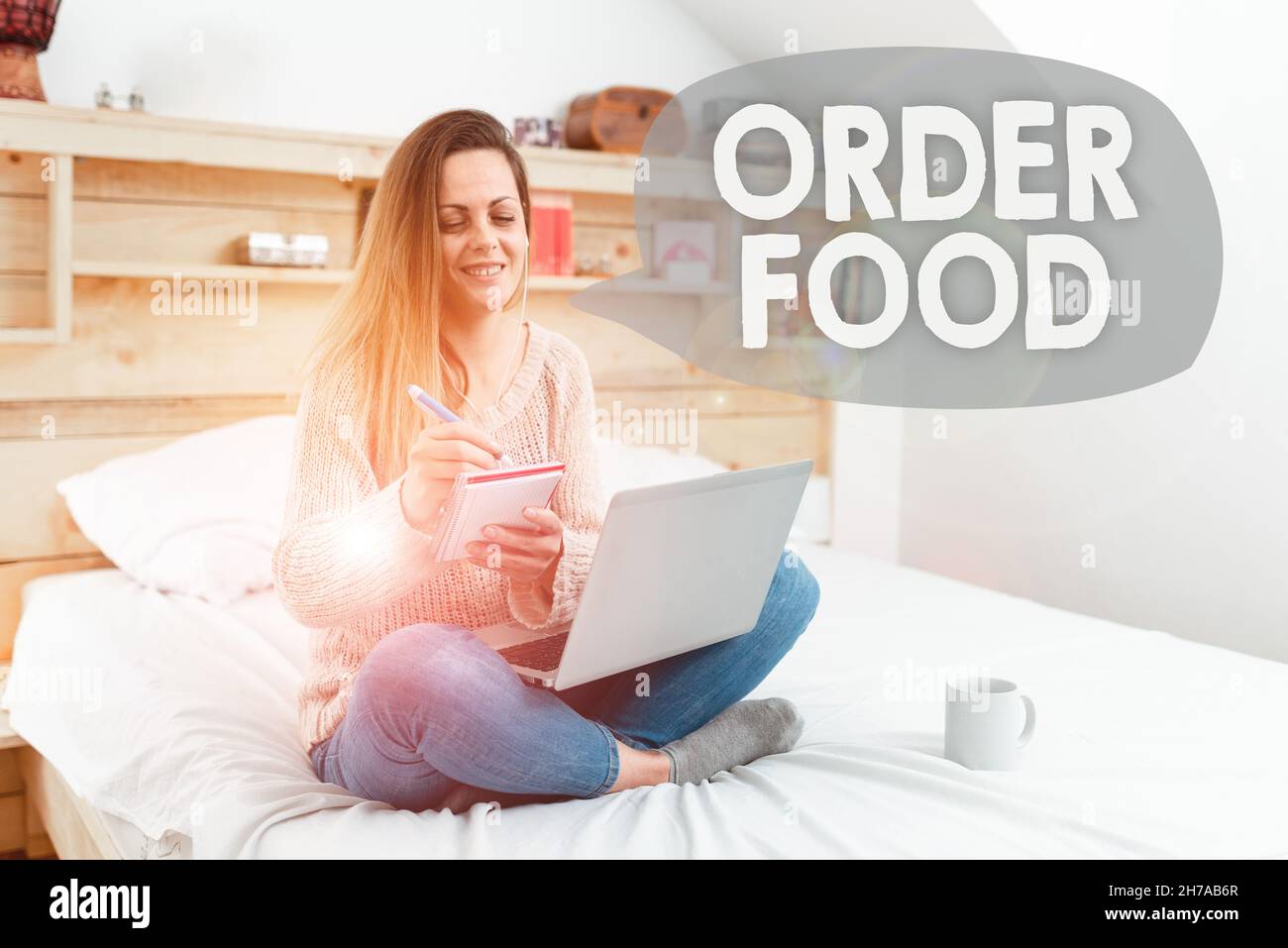 Sign displaying Order Food. Business concept the process of requesting ...