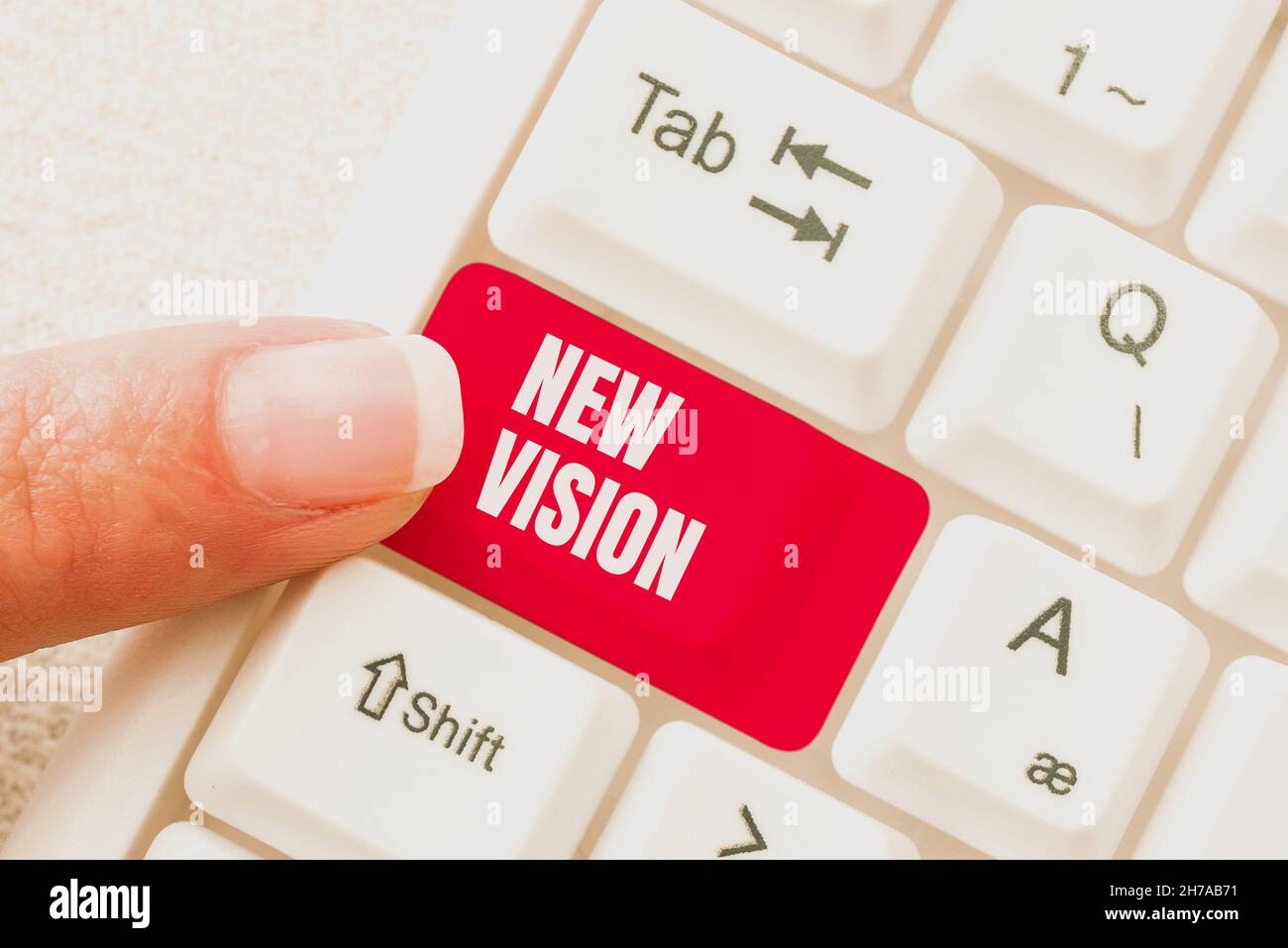 Text sign showing New Vision. Business concept seeing some future ...