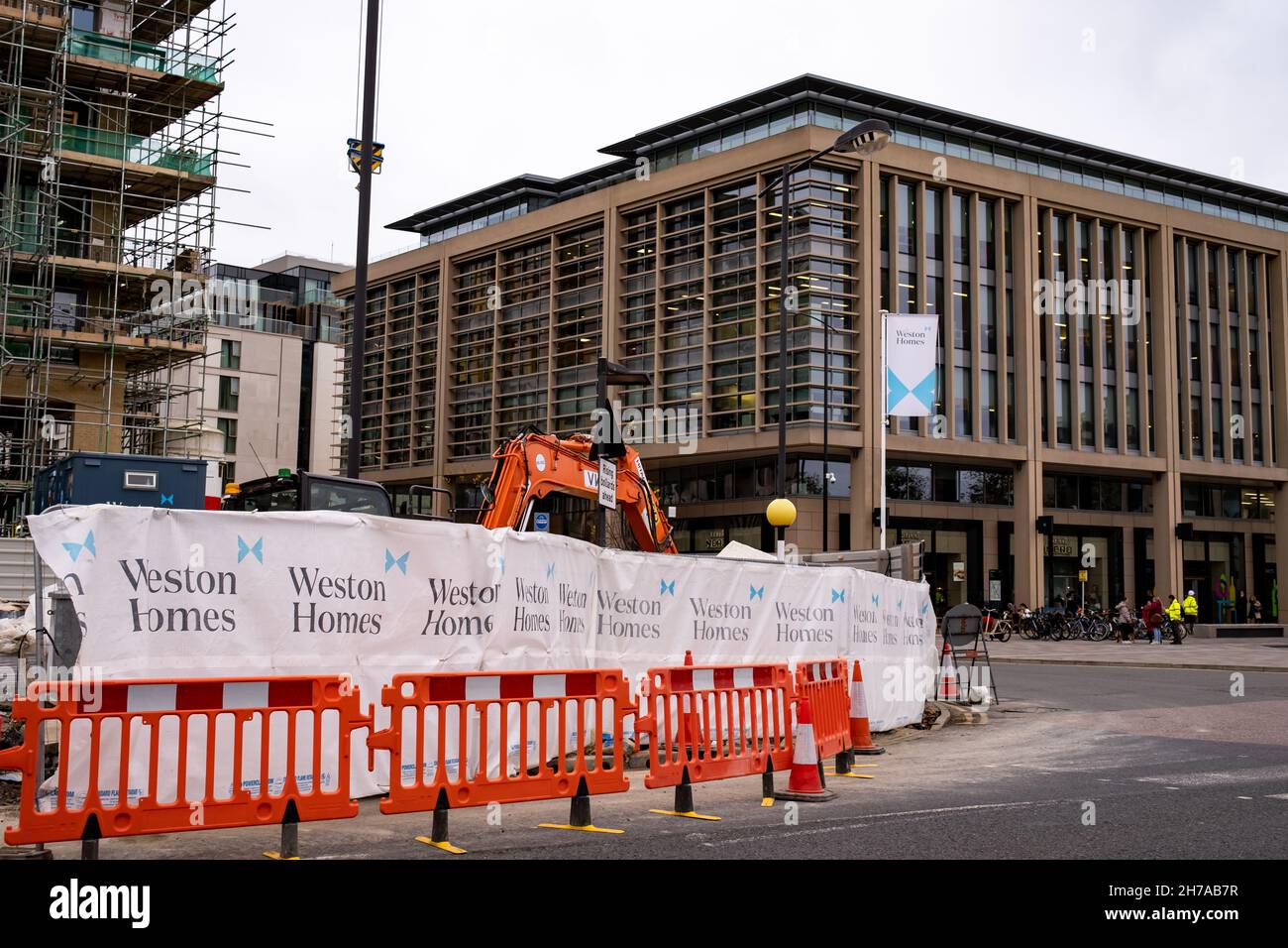 Modern homes and flats, i.e. new housing development, under ...