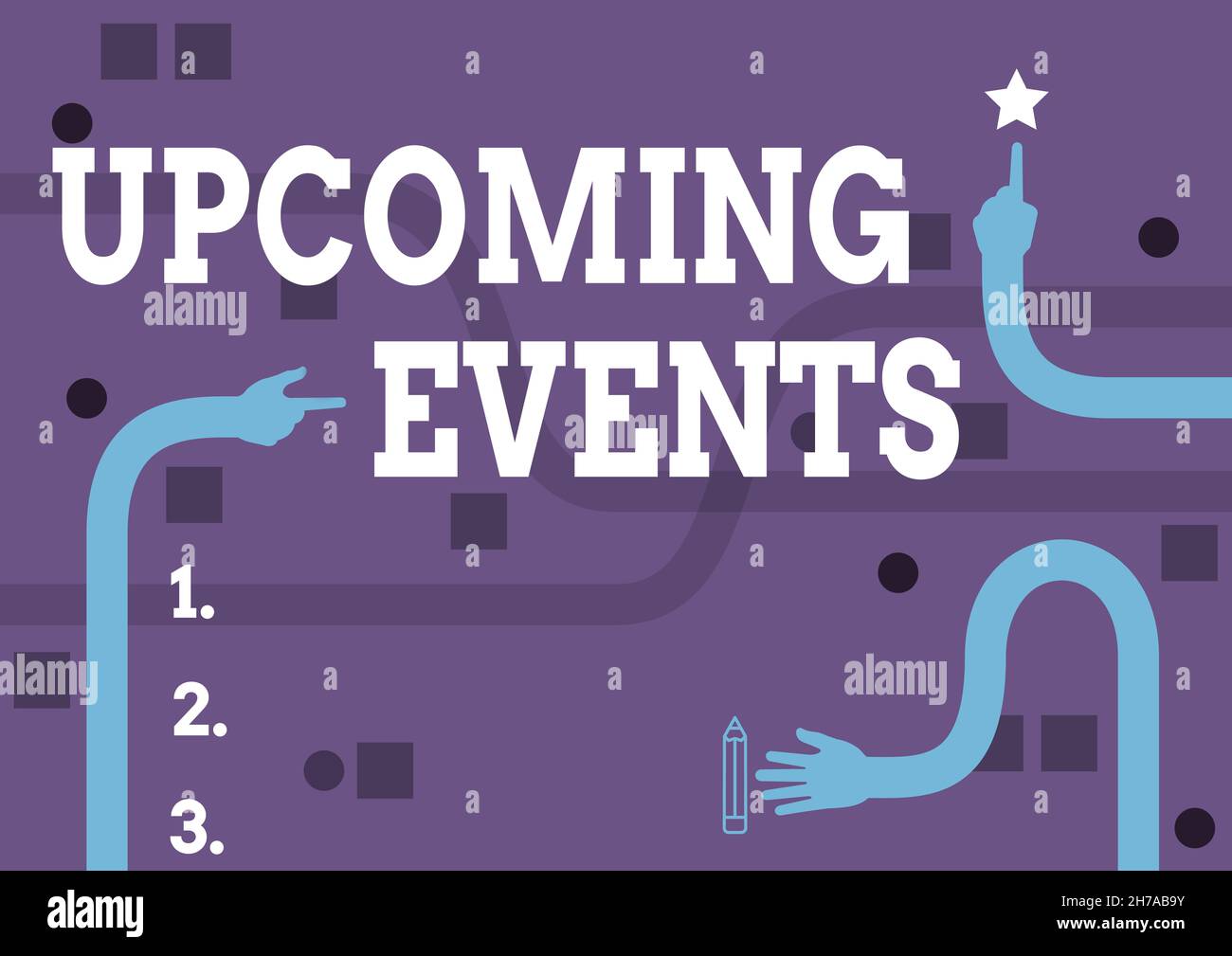 Hand writing sign Upcoming Events. Business overview thing that will ...