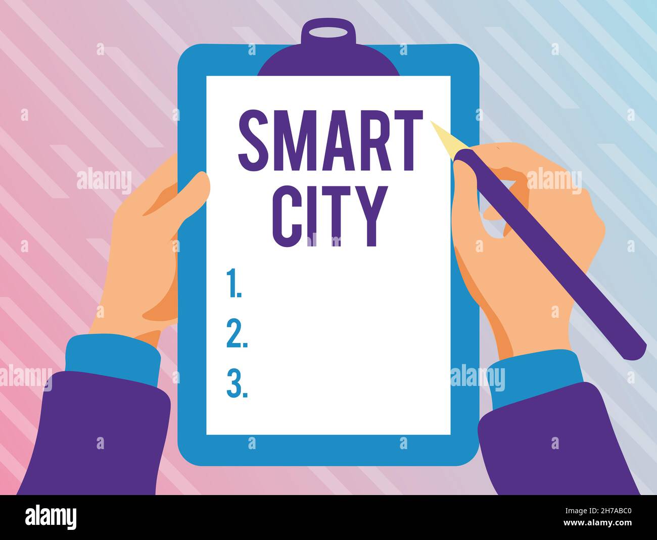 Handwriting text Smart City. Business overview urban area that uses ...