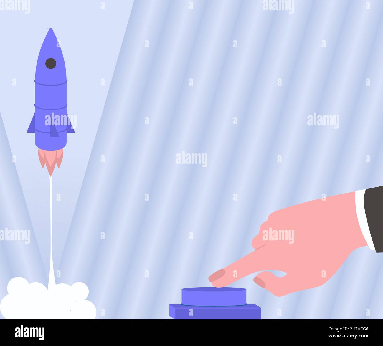 Pushing button science Stock Vector Images - Alamy