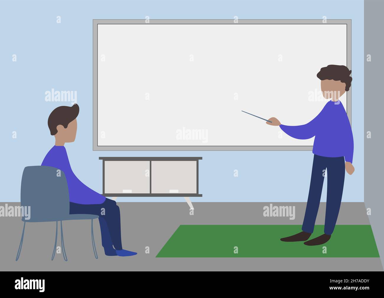 Illustration Of A Teacher And Student Having Class Privately Inside A ...