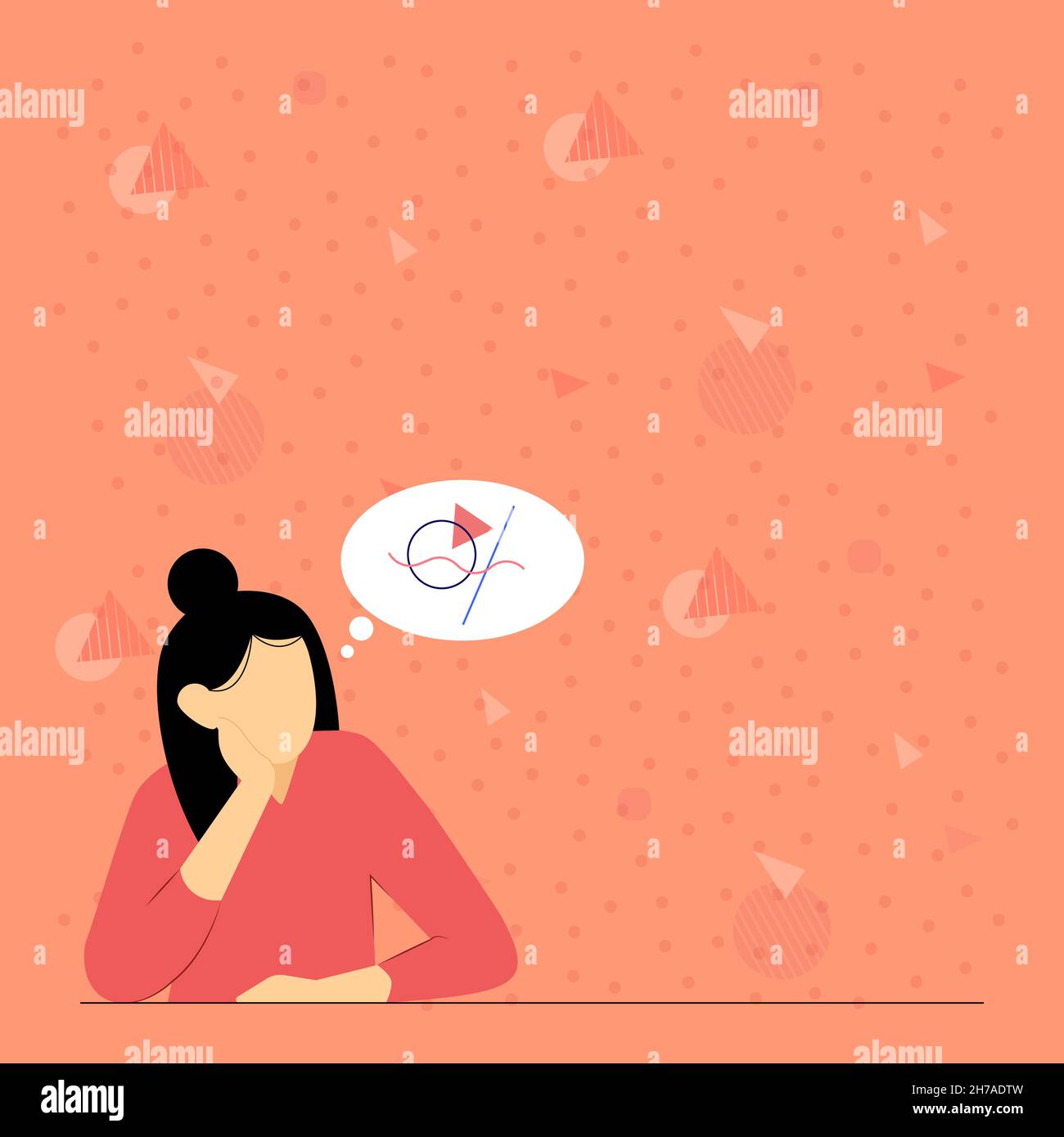 Illustration Of Lady Thinking Deeply Alone For New Amazing Tactical ...