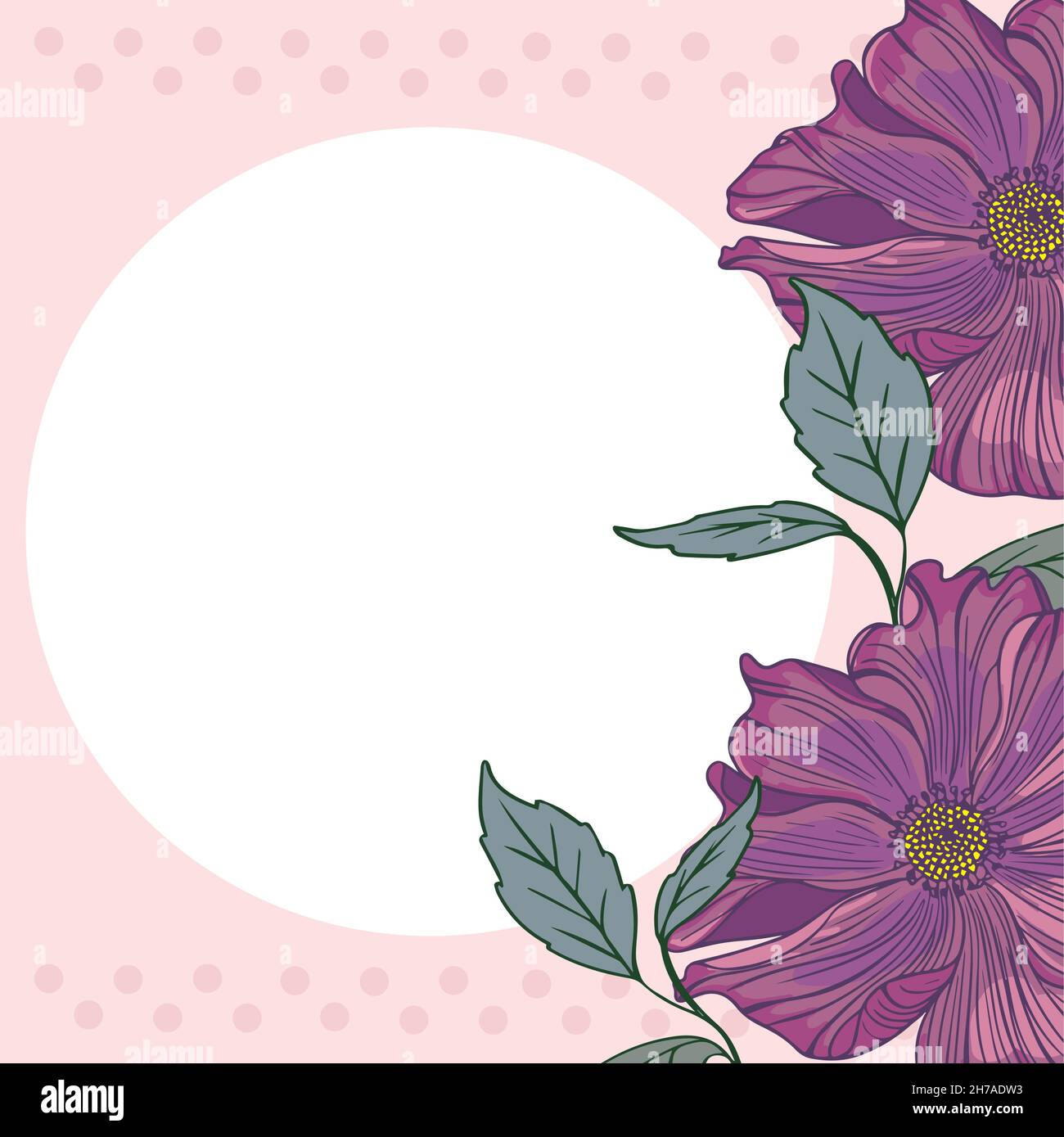 Text Frame Surrounded With Assorted Flowers Hearts And Leaves ...