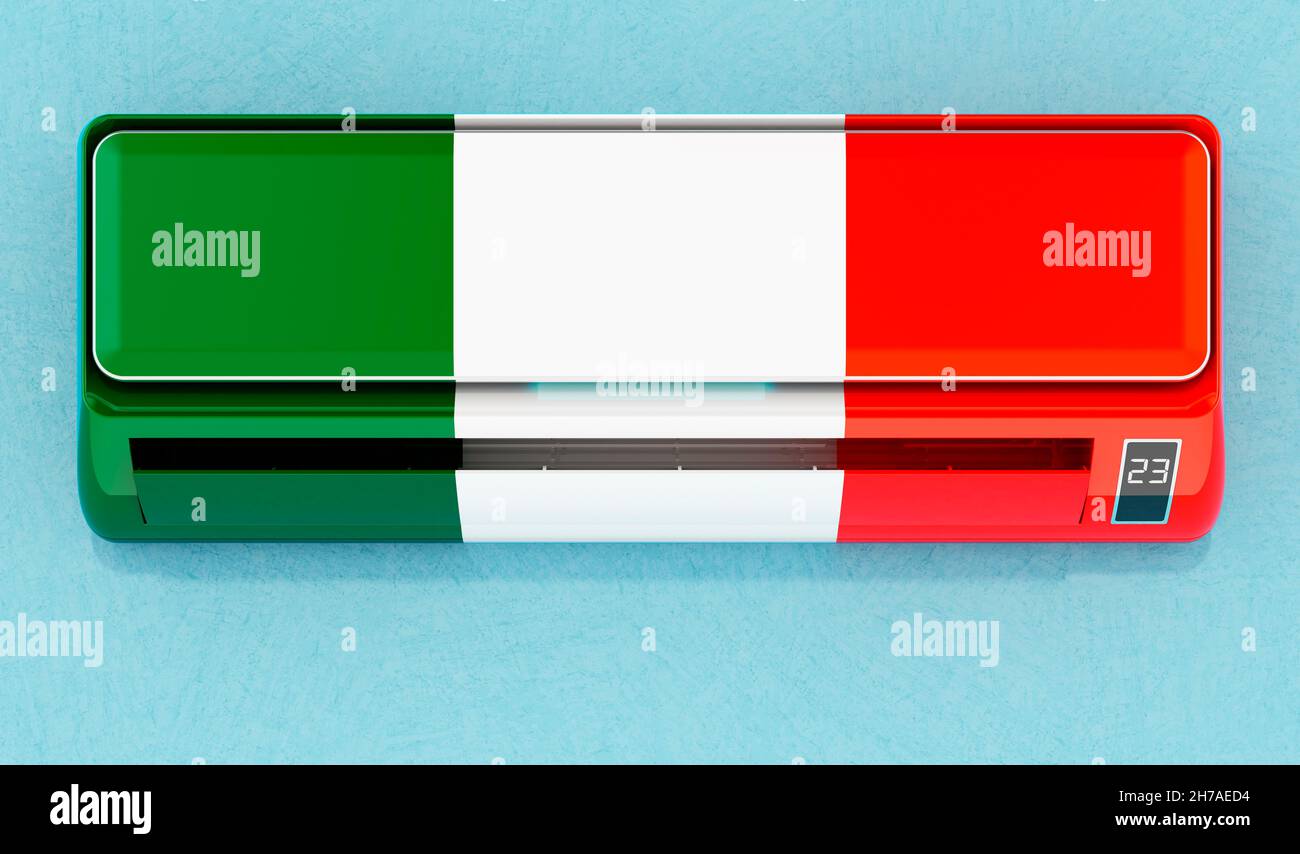 Air conditioner with Irish flag on the wall. House climate control ...
