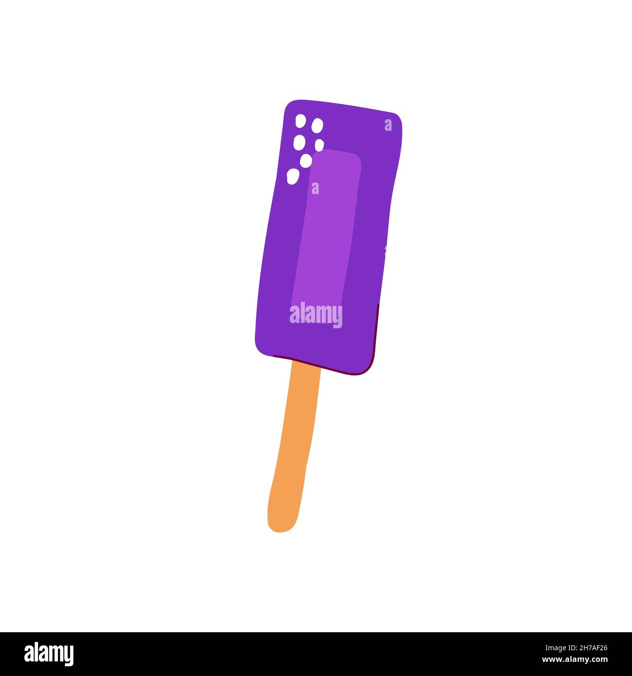 Cartoon rectangular candy on a stick. Lollipop isolated on white ...