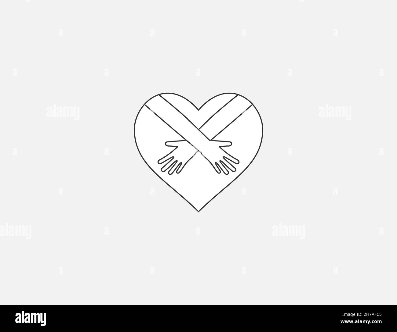 Hand hugging heart Black and White Stock Photos & Images - Alamy
