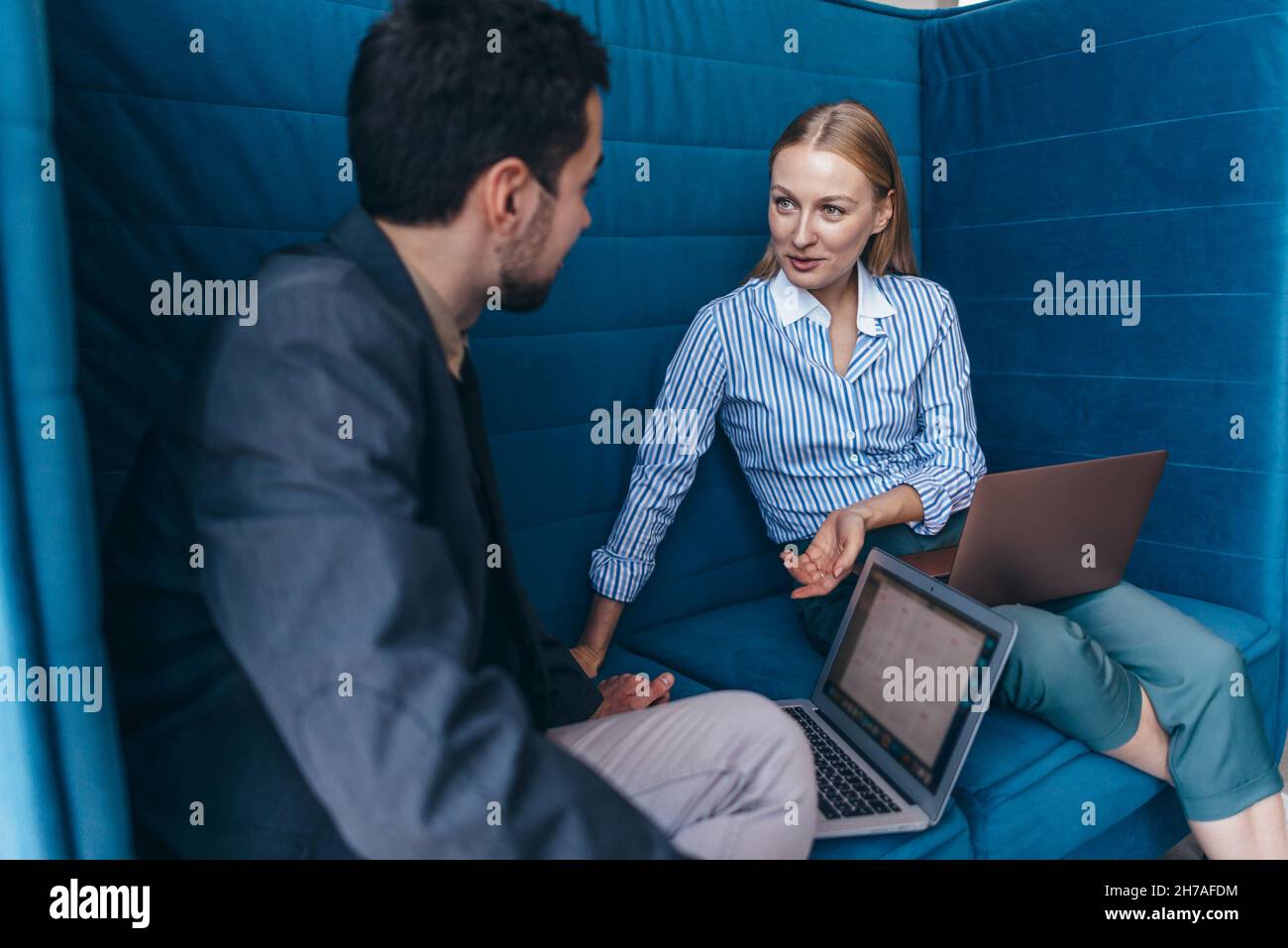 Business conversation in an informal setting people talk about business ...