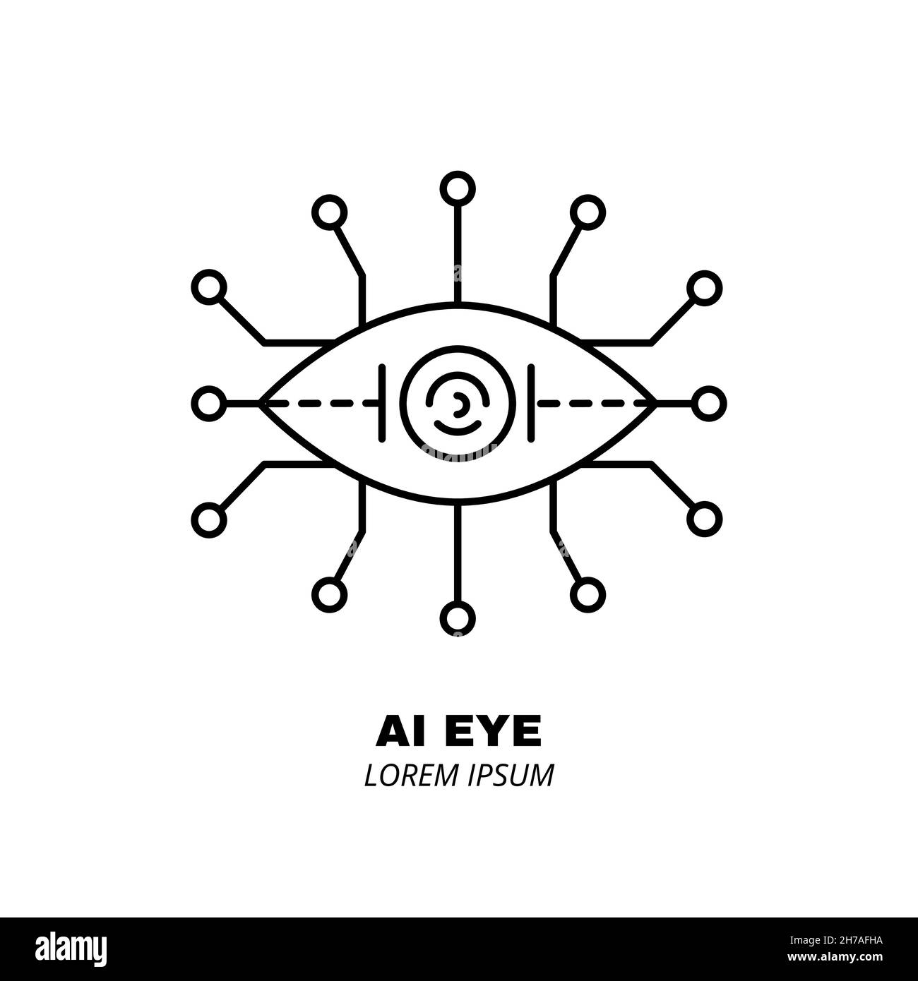 Artificial intelligence and machine learning line icon Stock Vector ...