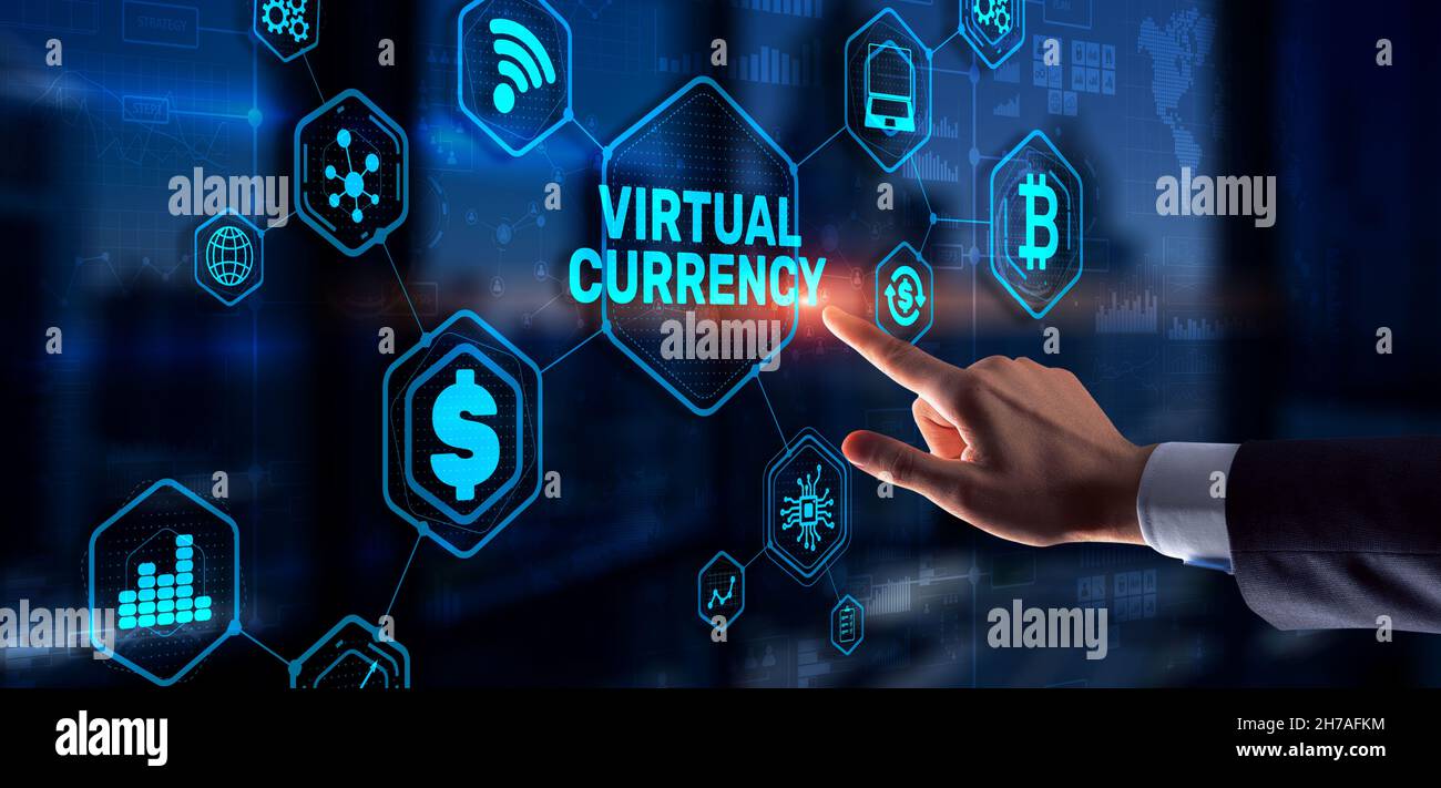 Virtual Currency Exchange Investment concept. Financial Technology ...