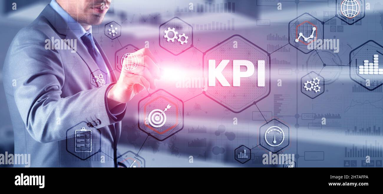 Key Performance Indicator. KPI. Businessman offer KPI success ...