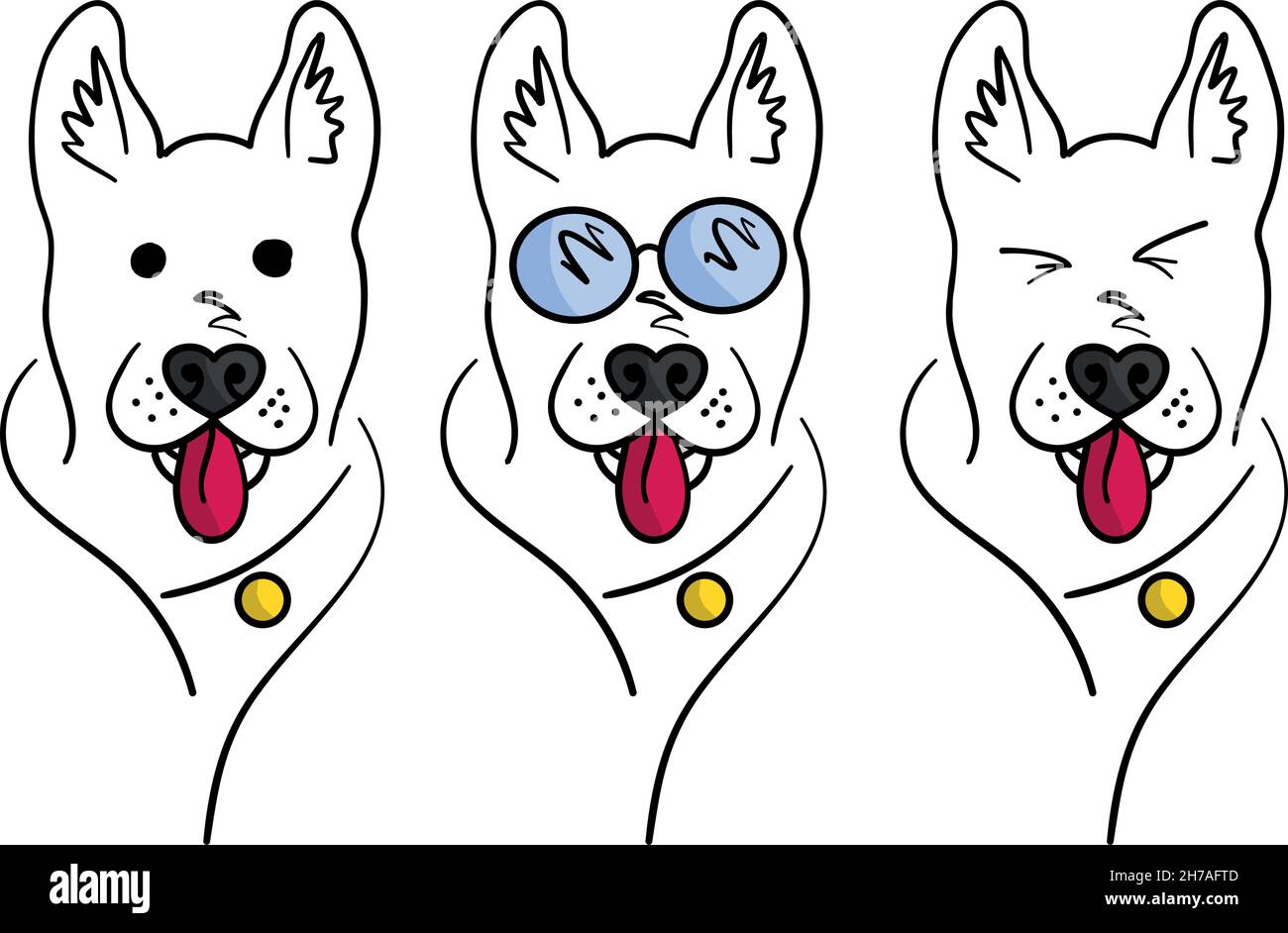 Drawing & Drafting German Shepherd Dog Breed Head Face Happy Puppy ...