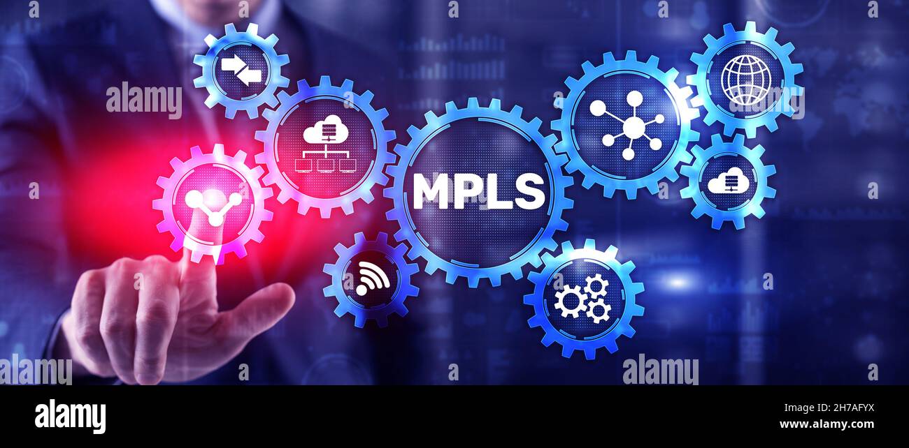 MPLS. Multiprotocol Label Switching on virtual screen. 2021 Stock Photo ...