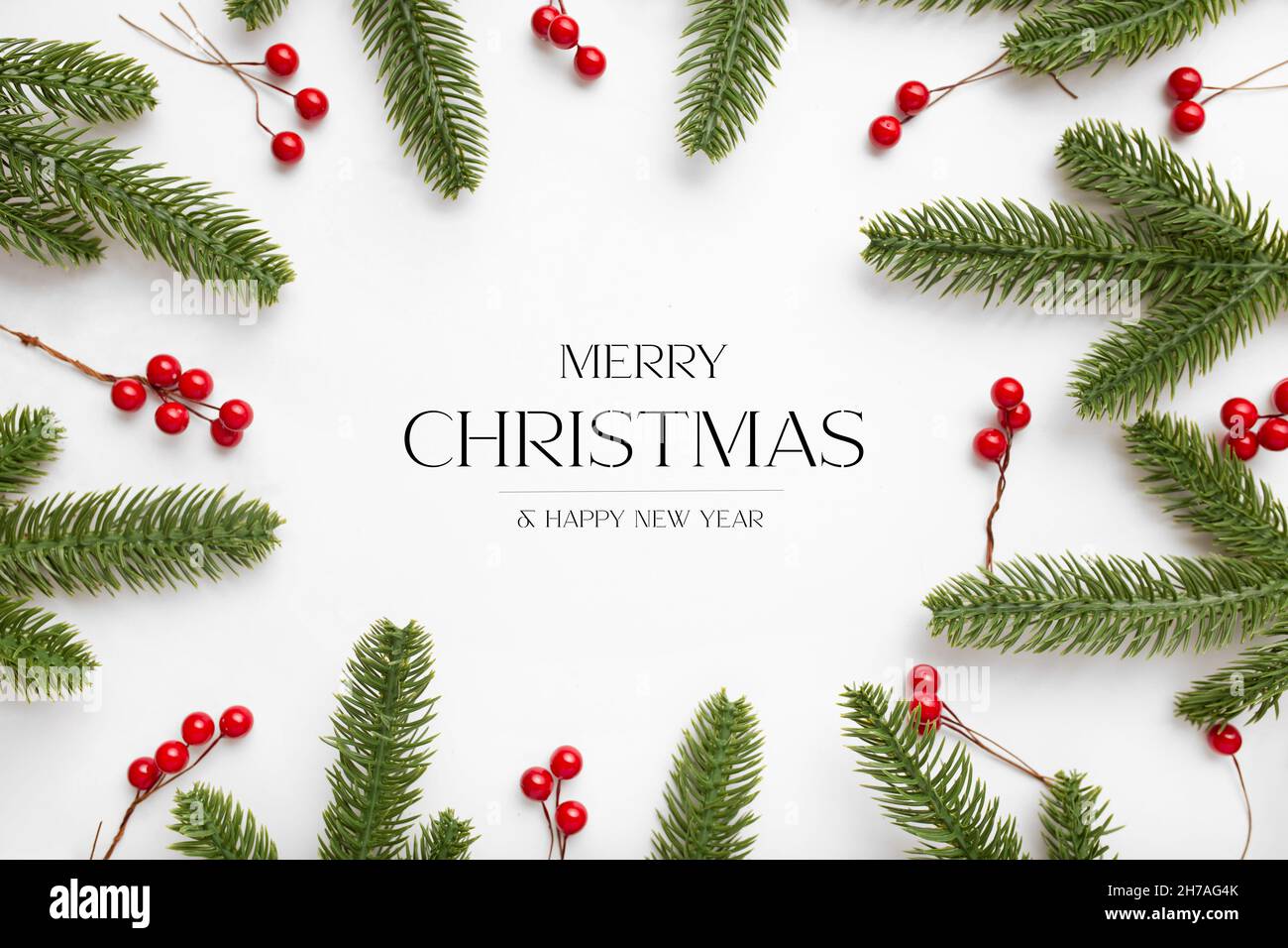 Festive Christmas background with a greeting message in a frame wth ...
