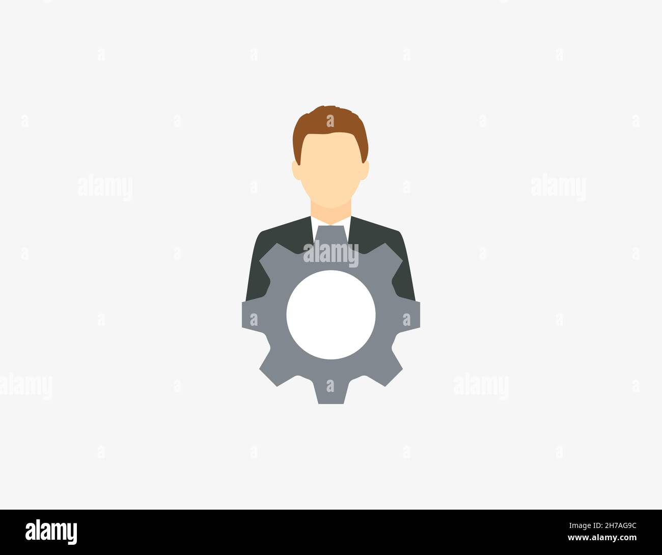 Vector illustration. Flat design. Human resources manager icon Stock ...