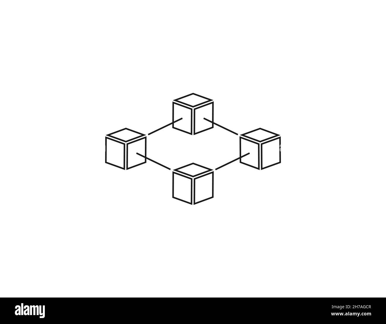 Vector illustration. Flat design. Blockchain network icon Stock Vector ...