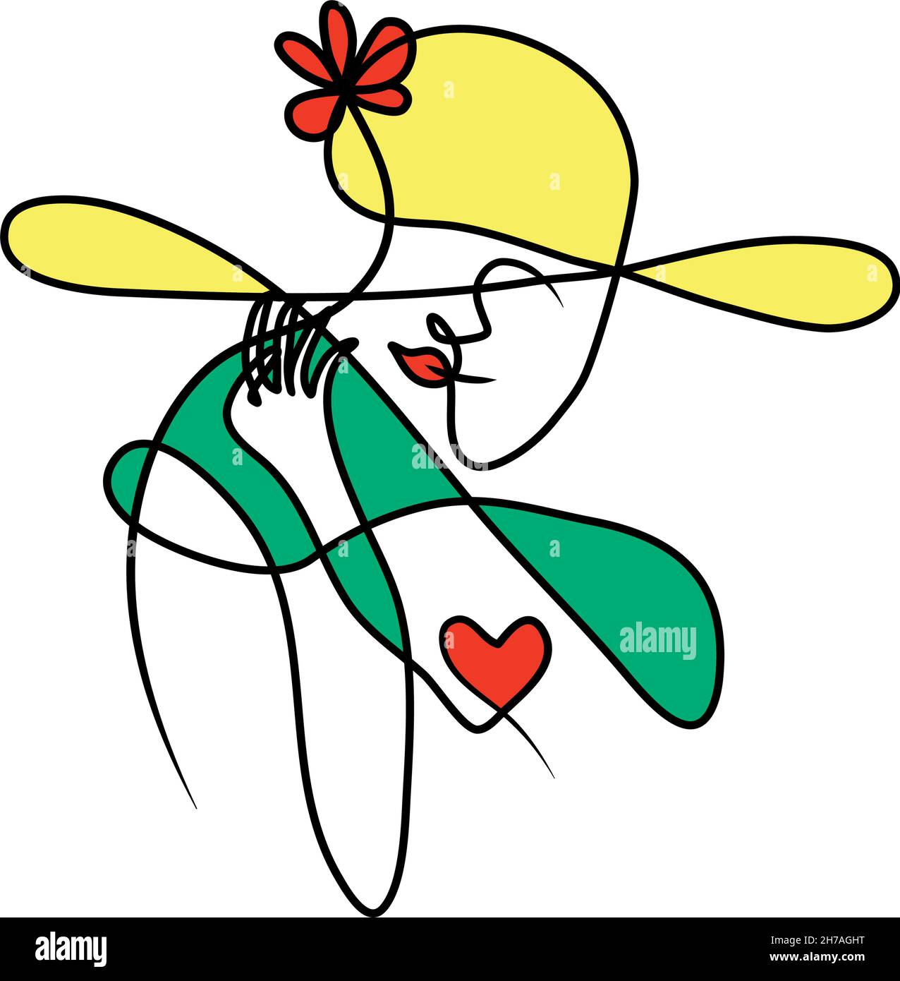 Lady Line Drawing High Resolution Stock Photography and Images - Alamy