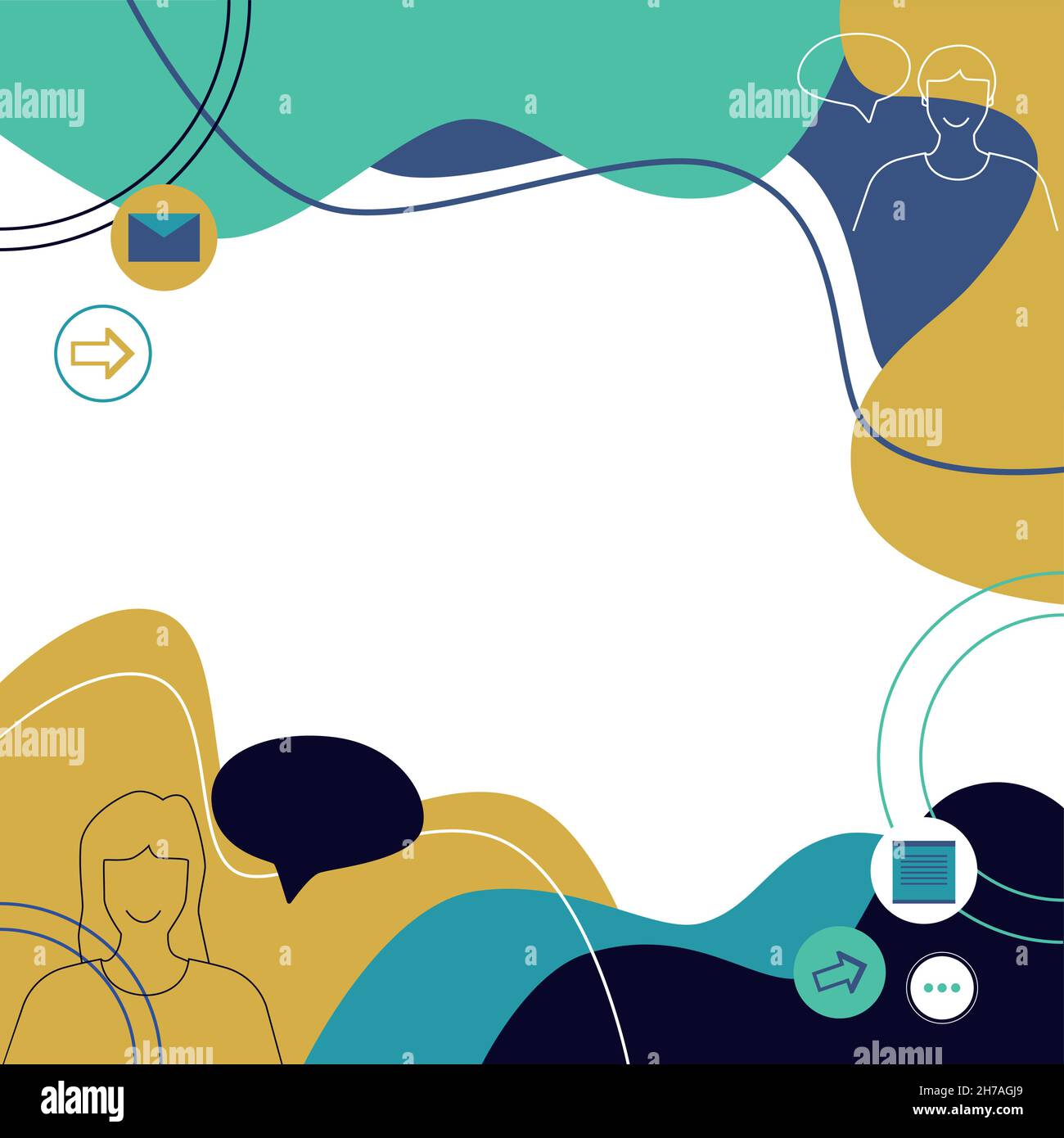 Illustration Of Couple Speaking In Chat Cloud Exchanging Messages ...