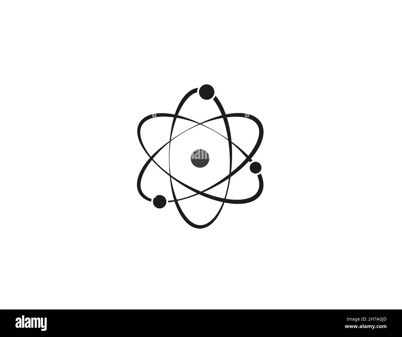 Vector illustration. Flat design. Atom, science molecule nucleus icon ...