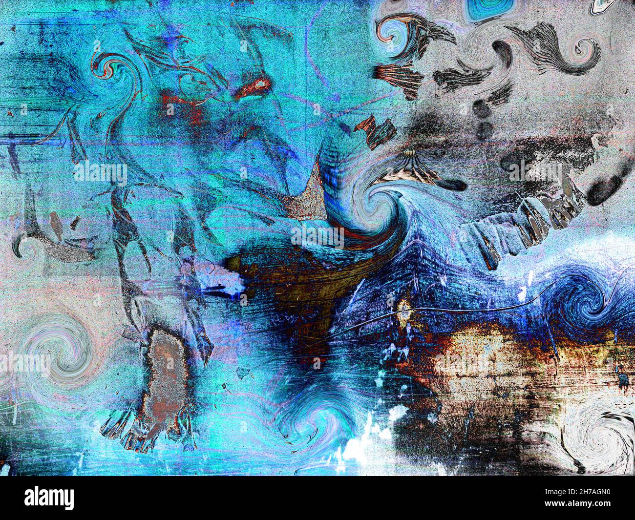 Abstract colorful painting. Modern art. 3D rendering Stock Photo - Alamy