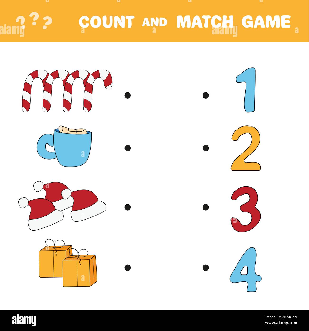 Count and match game. Count the amount of winter and Christmas items ...