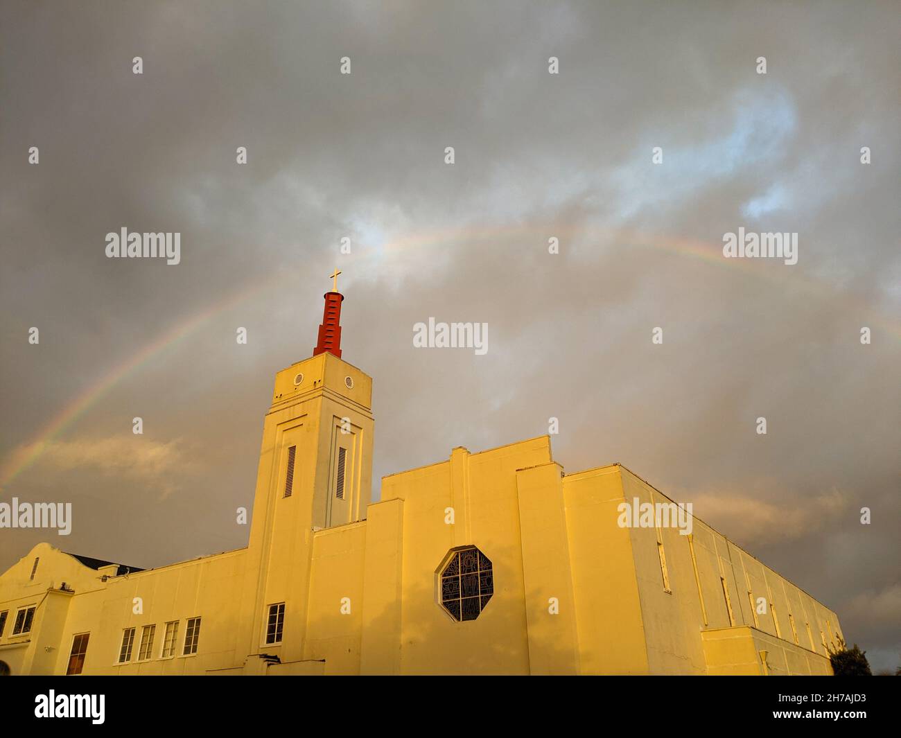 Rainbow over a Christian Church in Los Angeles, CA Stock Photo - Alamy