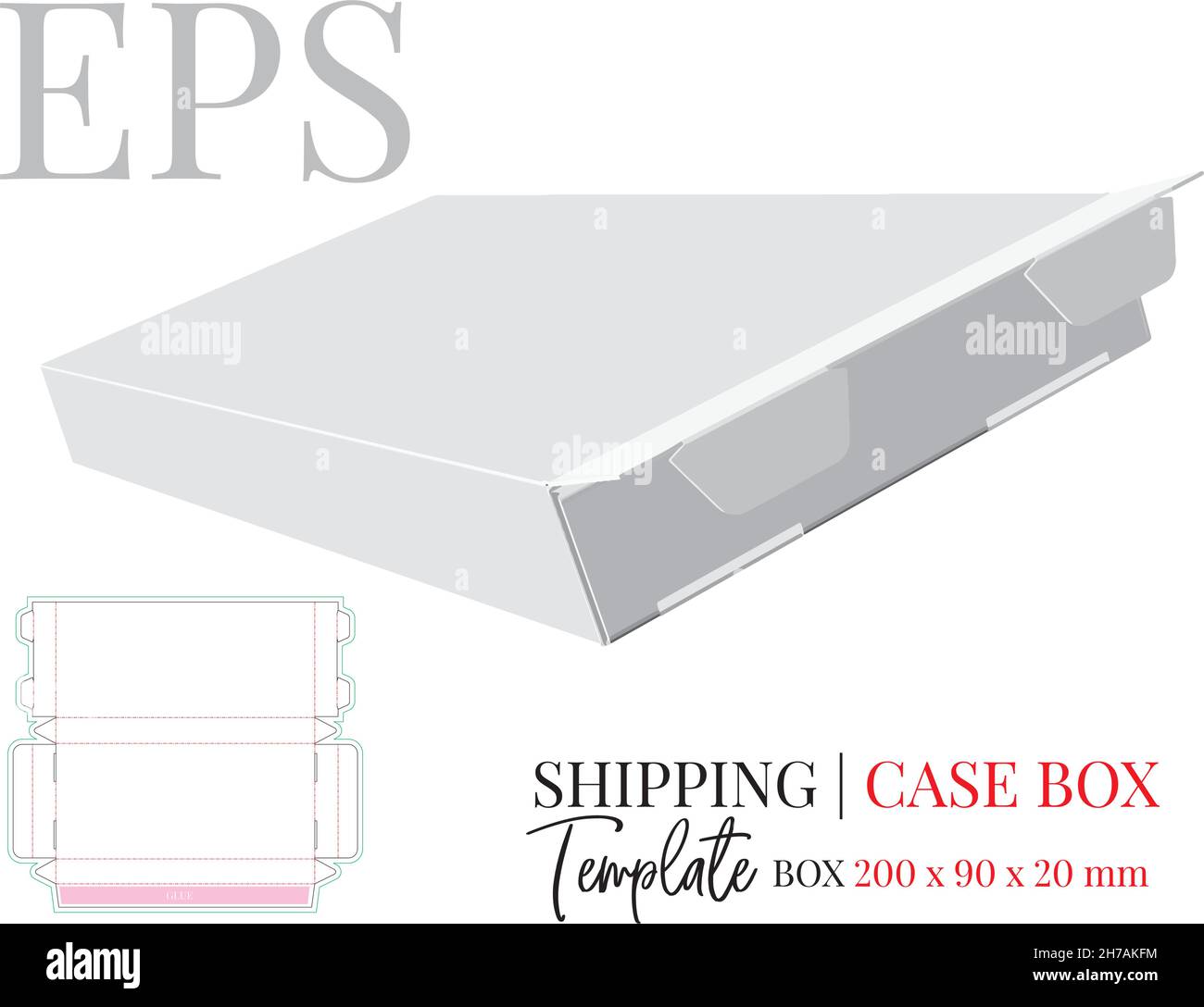 Shipping case box template, delivery box. Vector with die cut and laser ...