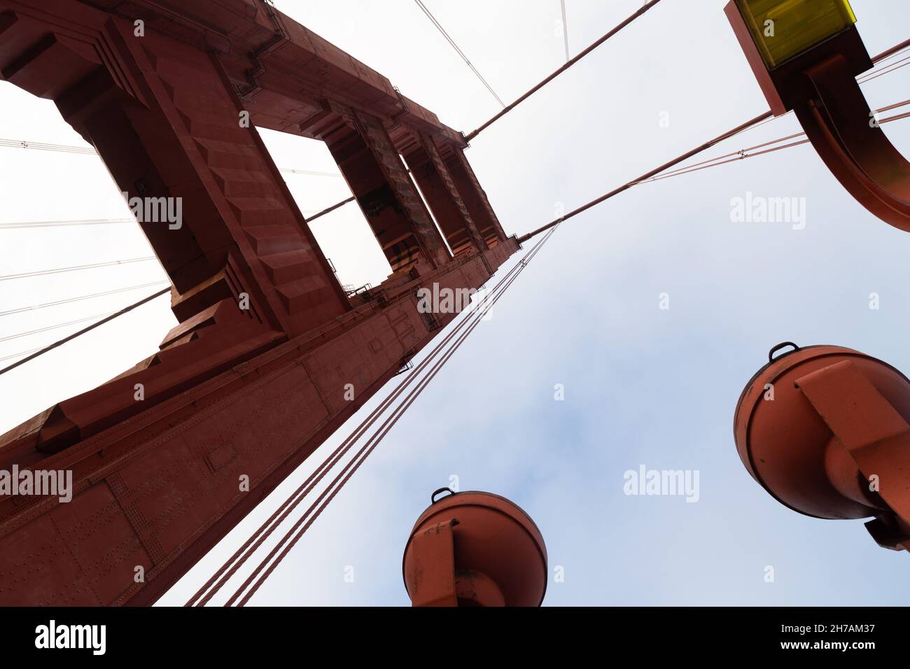 A low angle shot of the Golden Gate during the day in the USA Stock ...