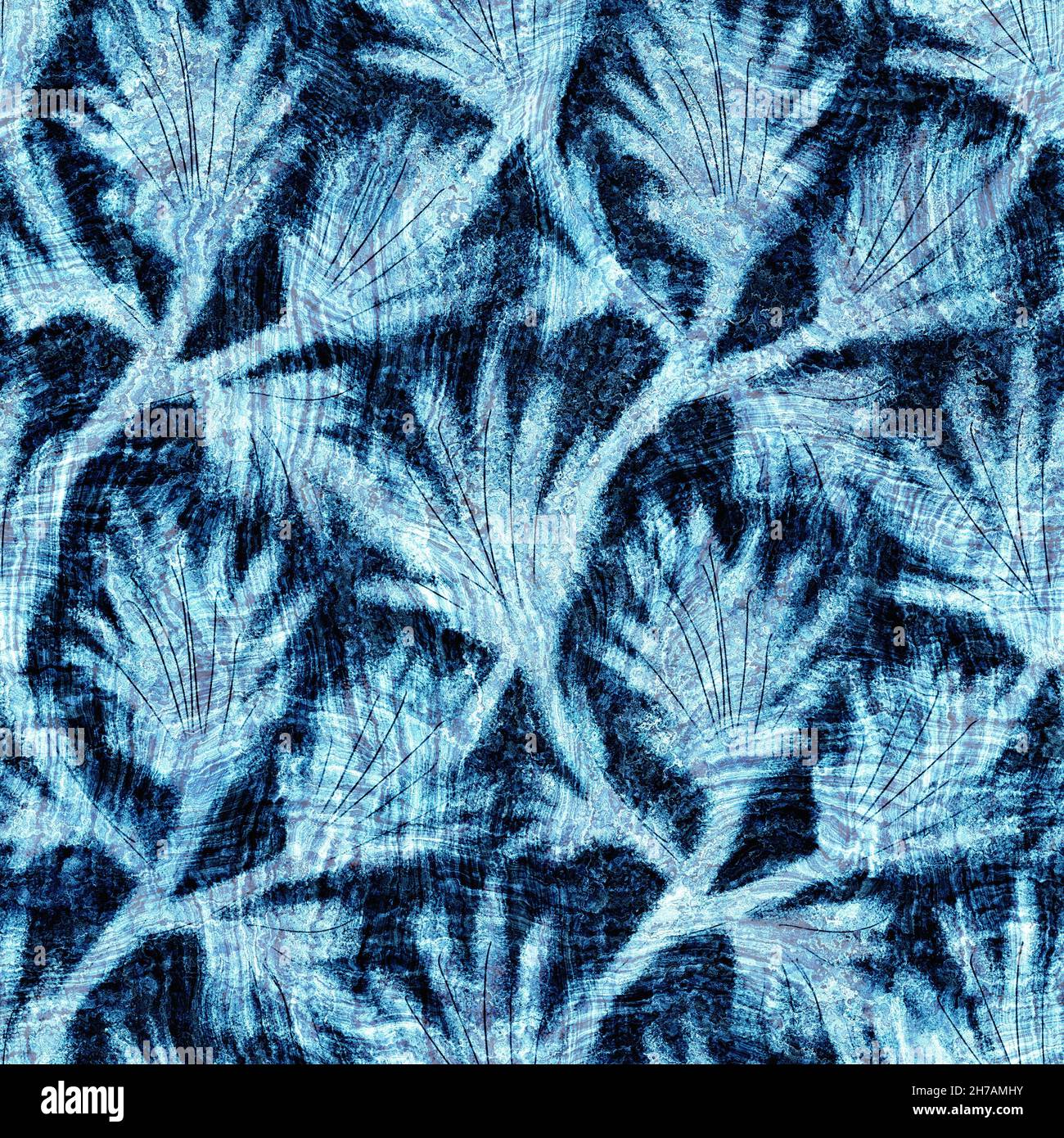 Seamless indigo block print texture on navy blue woven effect ...