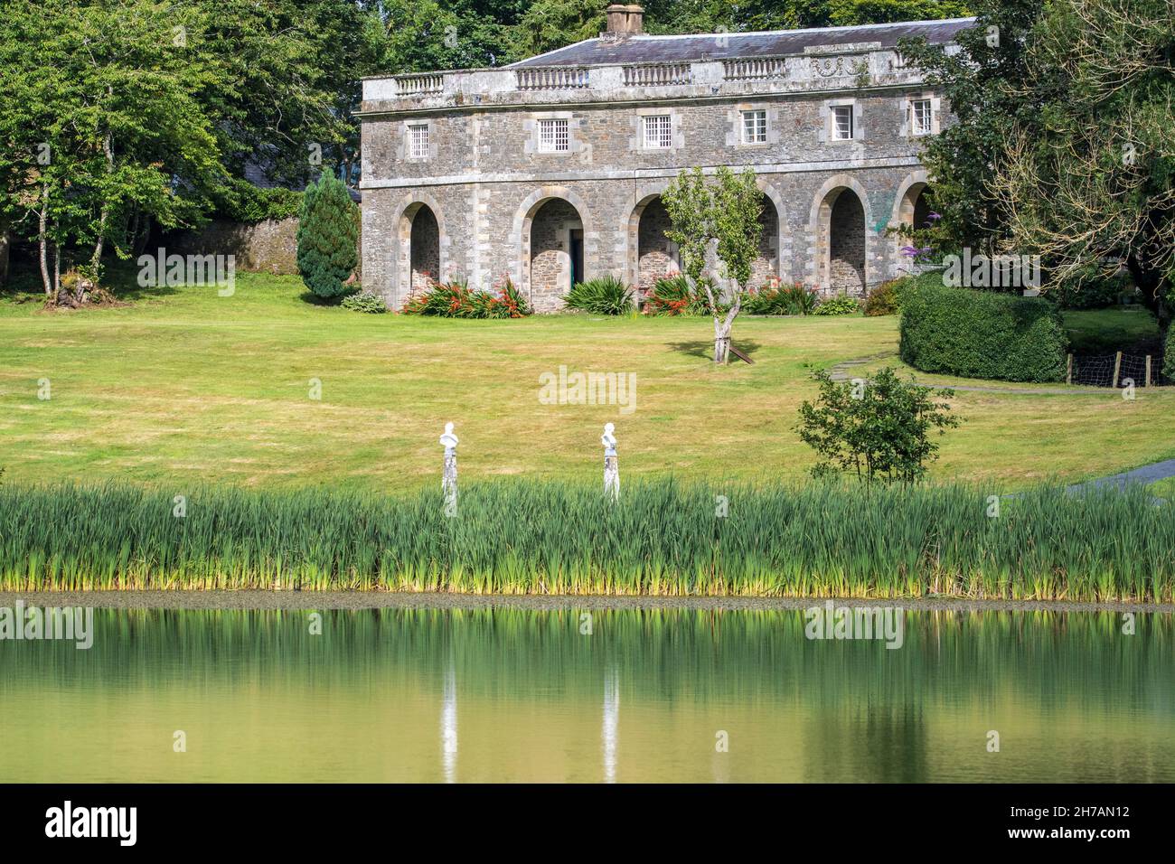 The Stable block at the Haining and the Haining Loch Stock Photo - Alamy