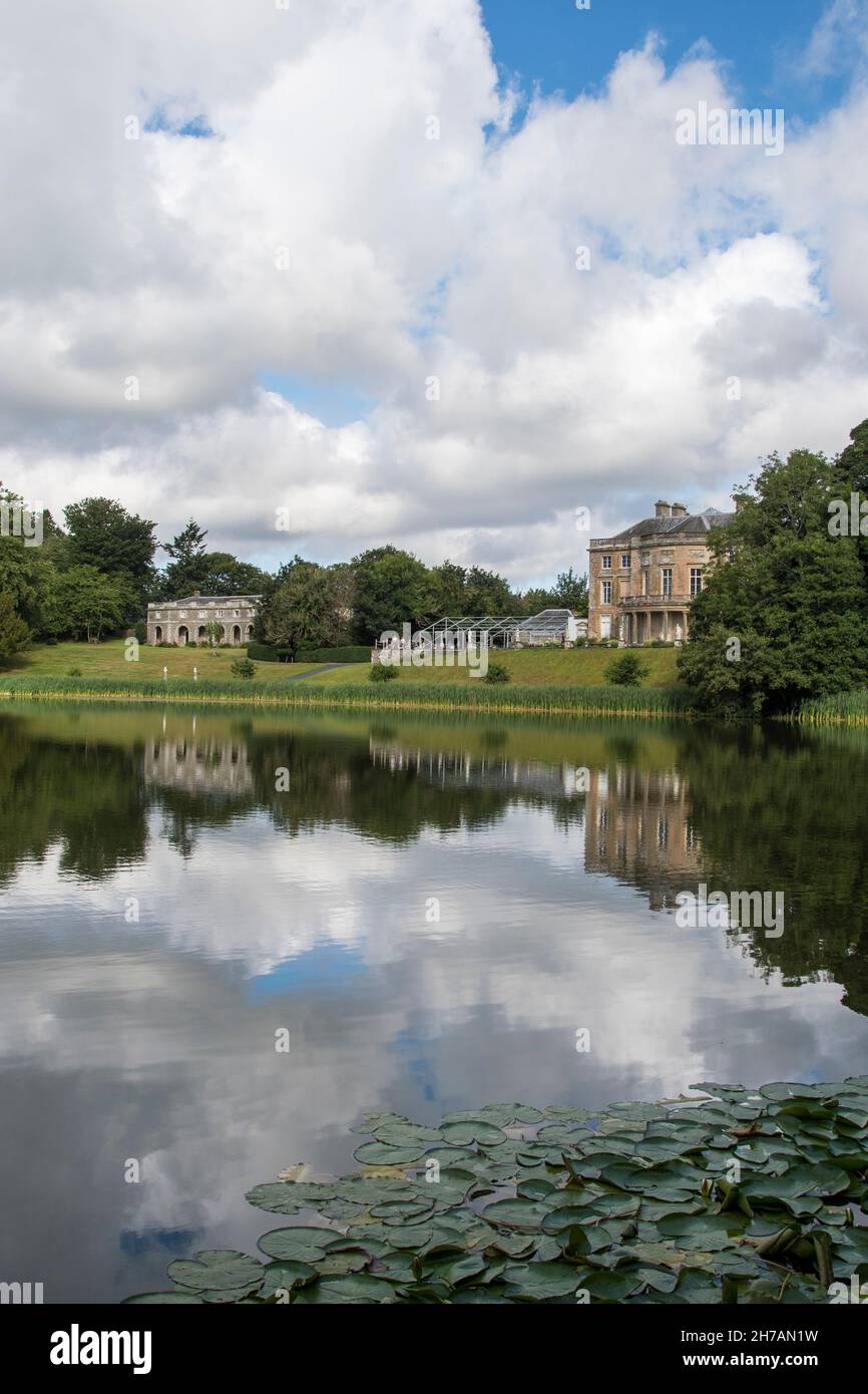The Haining House and the stable block and the Haining Loch Stock Photo ...