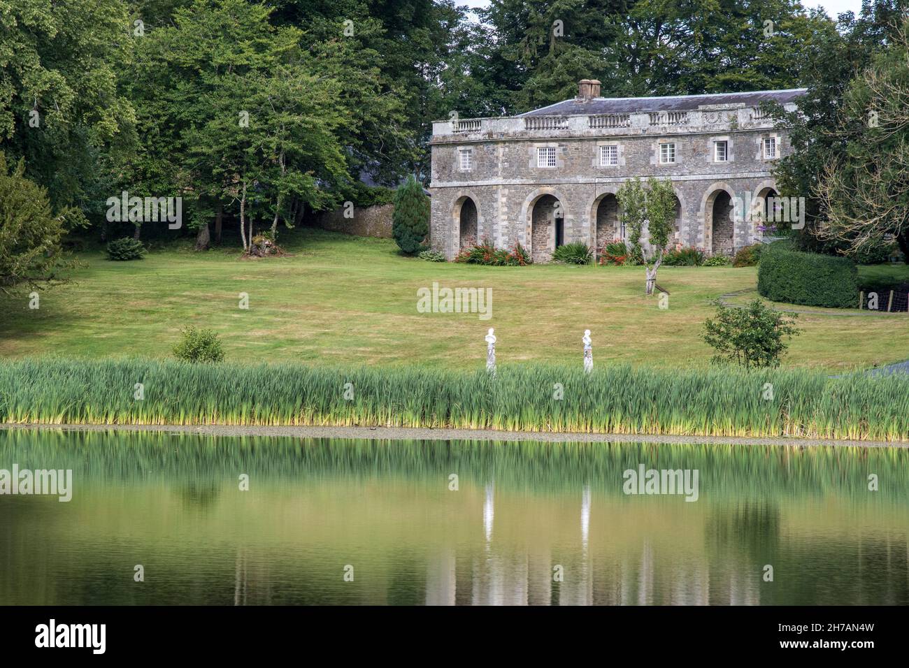 The Stable block at the Haining and the Haining Loch Stock Photo - Alamy