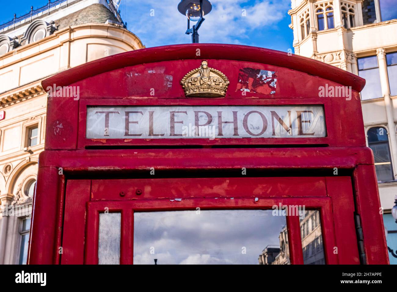 London, England - The iconic british old red telephone box Stock Photo ...